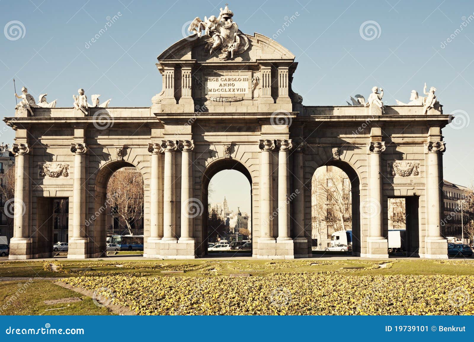Alcala Arch stock image. Image of europe, madrid, street - 19739101