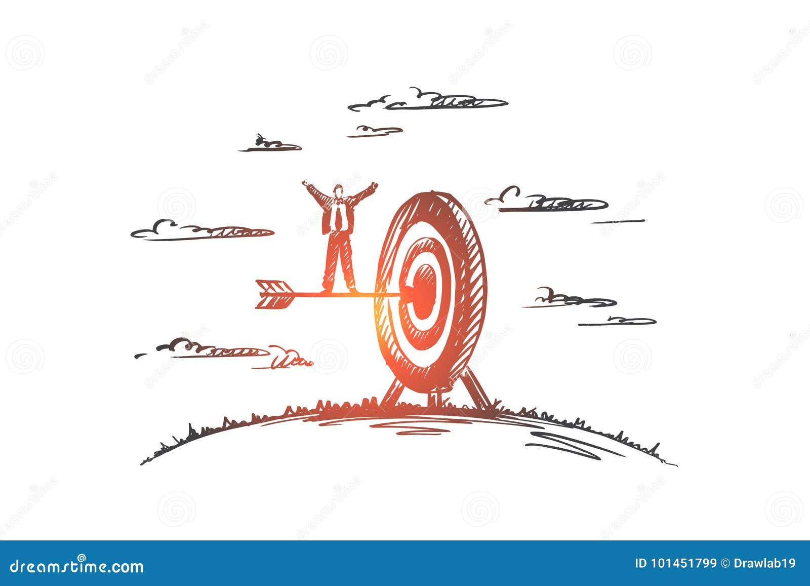 Alcance El Concepto Vector Aislado Dibujado Mano Ilustración del Vector ...