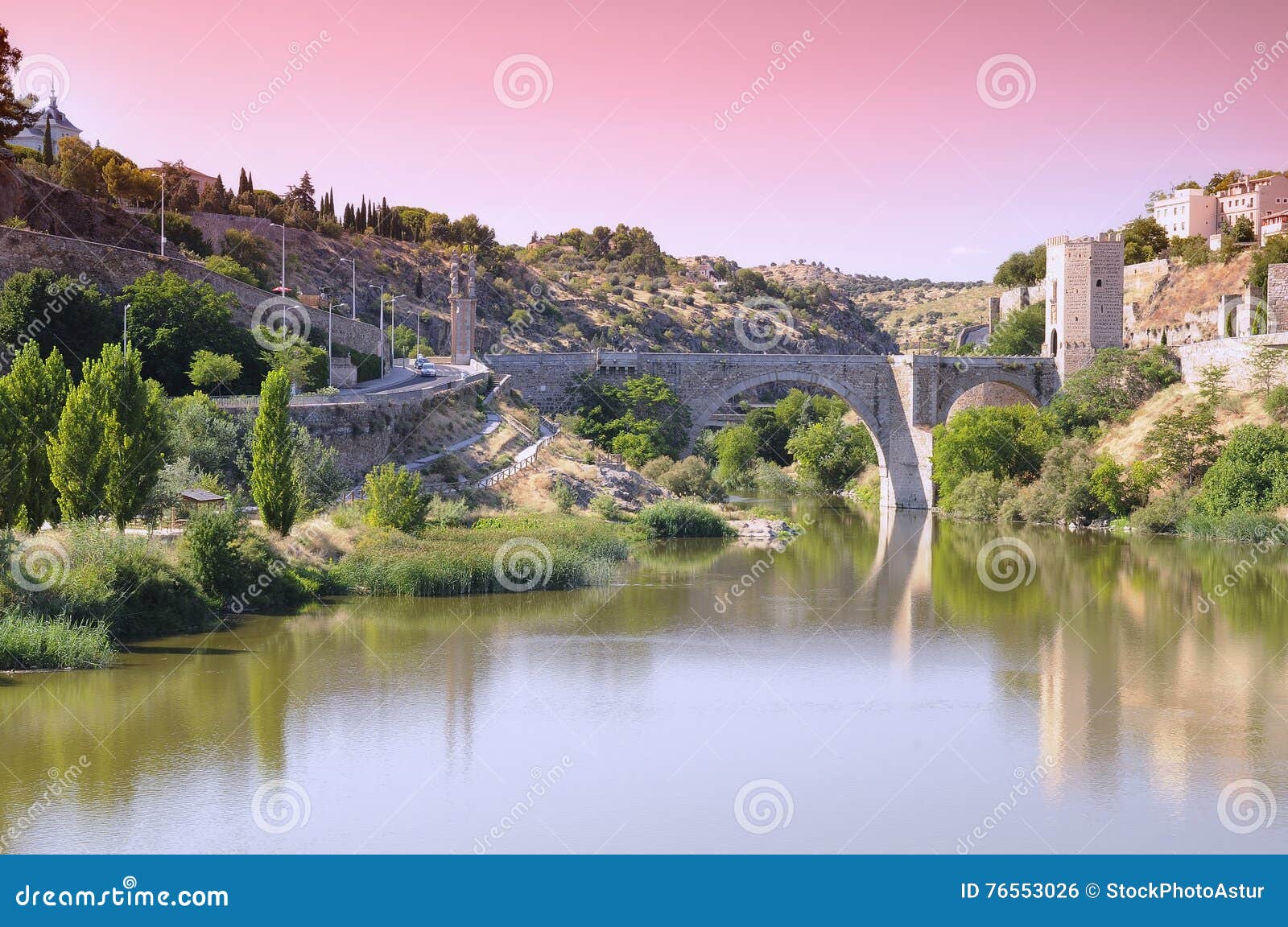 Alcantara Bridge in Toledo, Spain. Stock Photo - Image of medieval ...