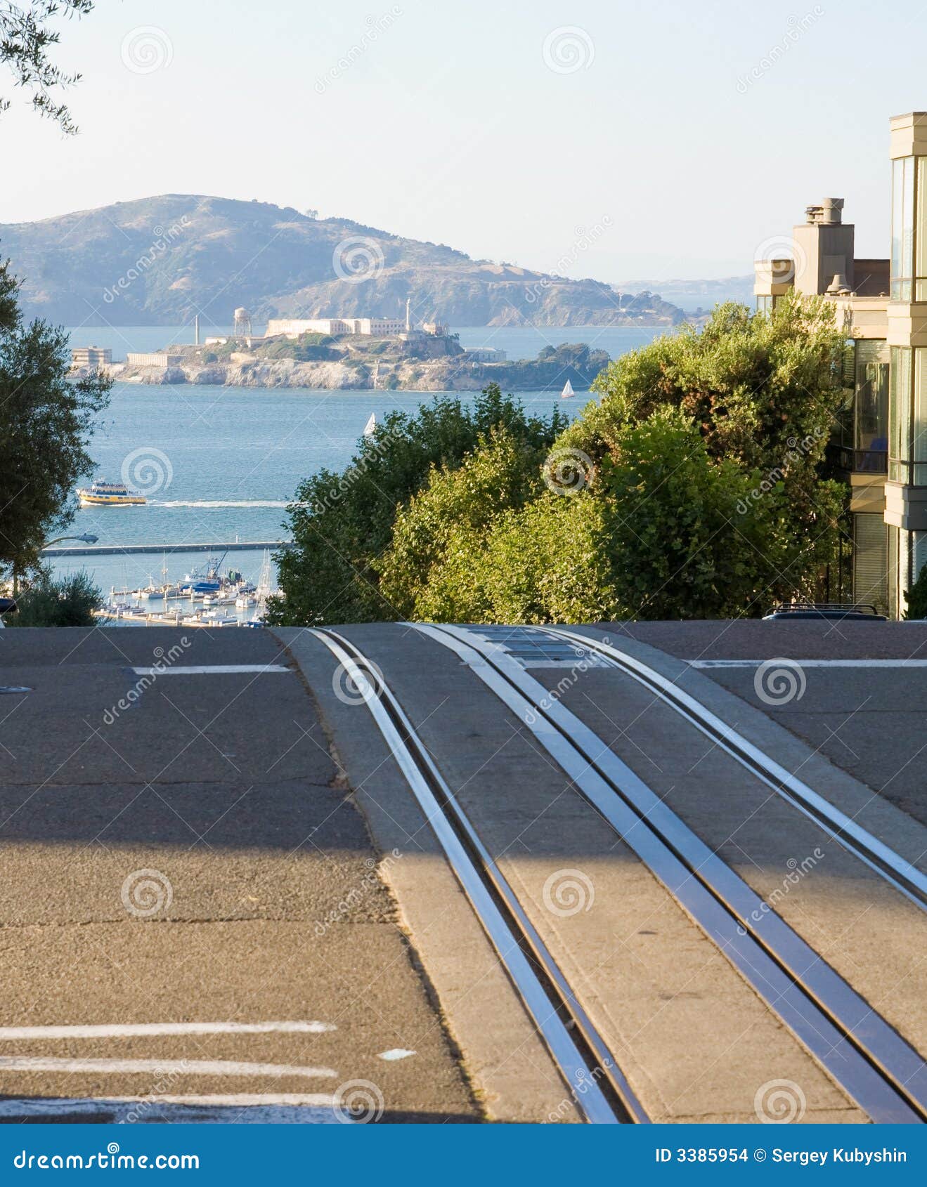 Alcatraz and Cable Car Rails Stock Photo - Image of view, train: 3385954