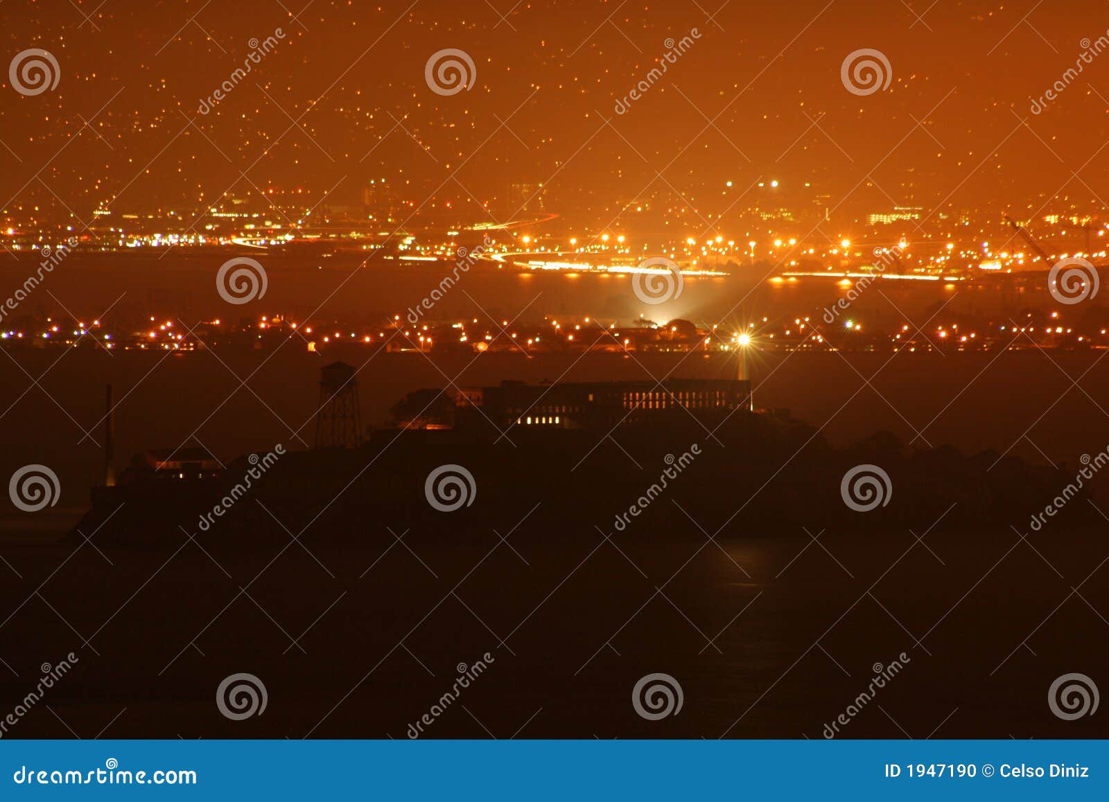Alcatraz at night stock photo. Image of block, building - 1947190