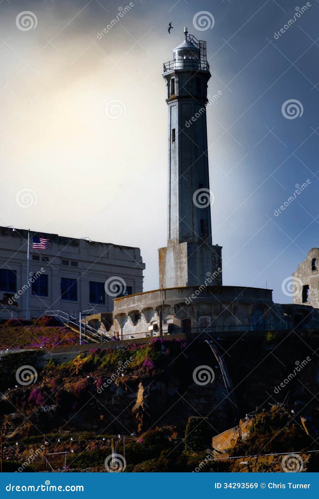 Alcatraz Lighthouse stock image. Image of gate, historical - 34293569