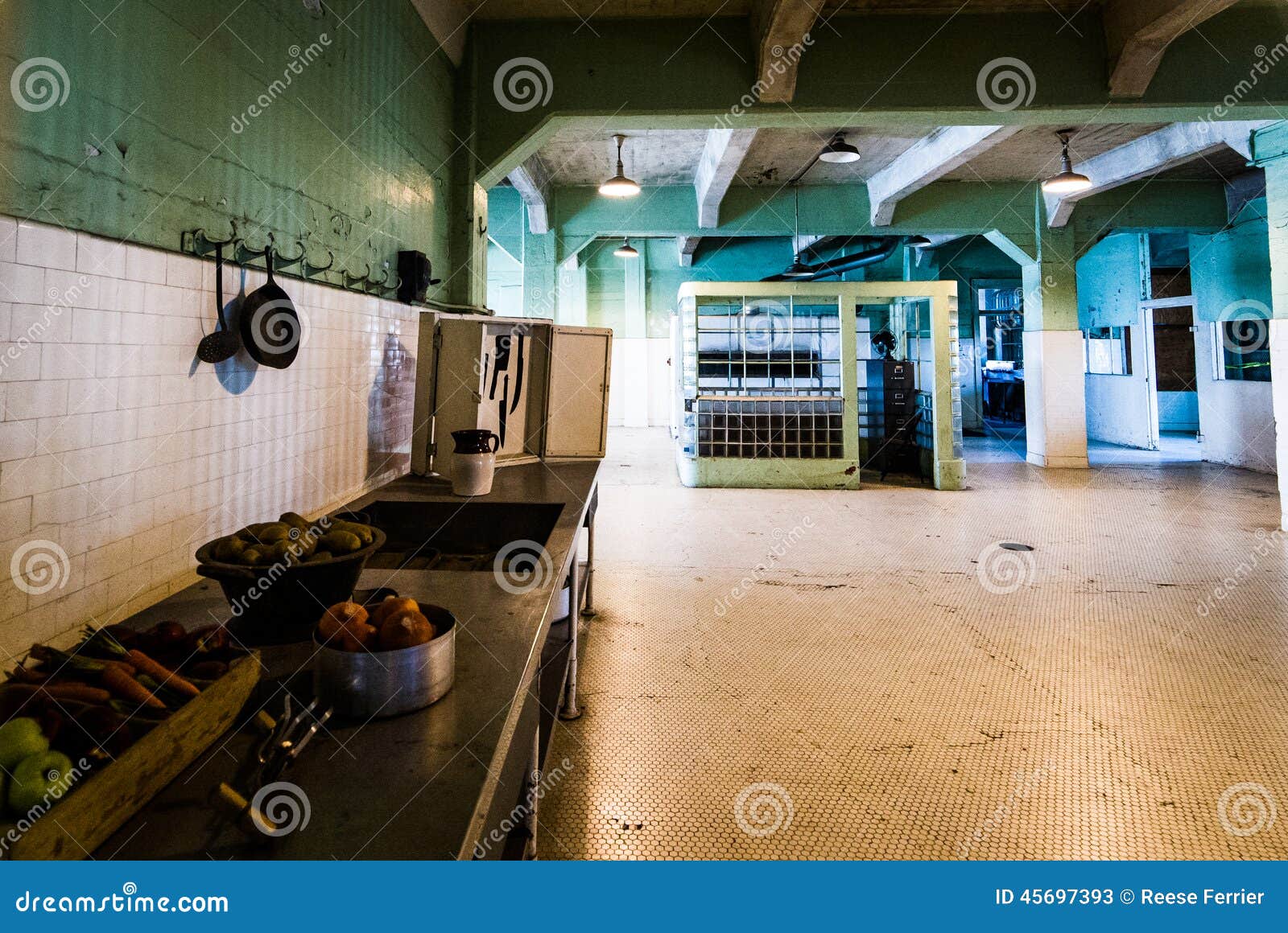 Alcatraz Prison Kitchen stock image. Image of sink, historic - 45697393