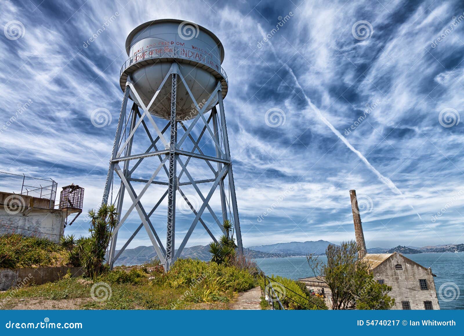 Alcatraz Prison Water Tower Stock Image - Image of america, landmark ...