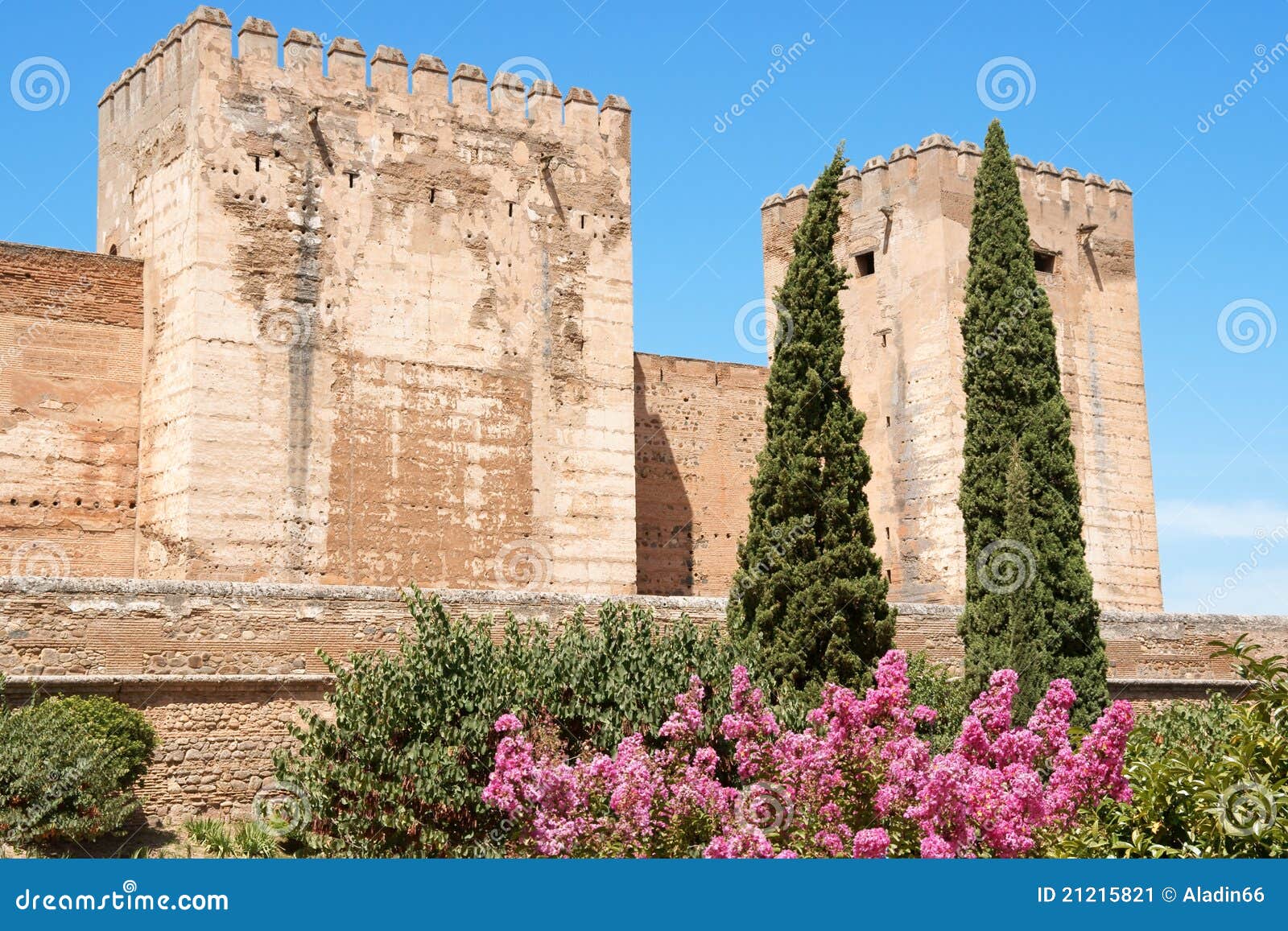 The Alcazaba in Granada stock image. Image of color, tower - 21215821