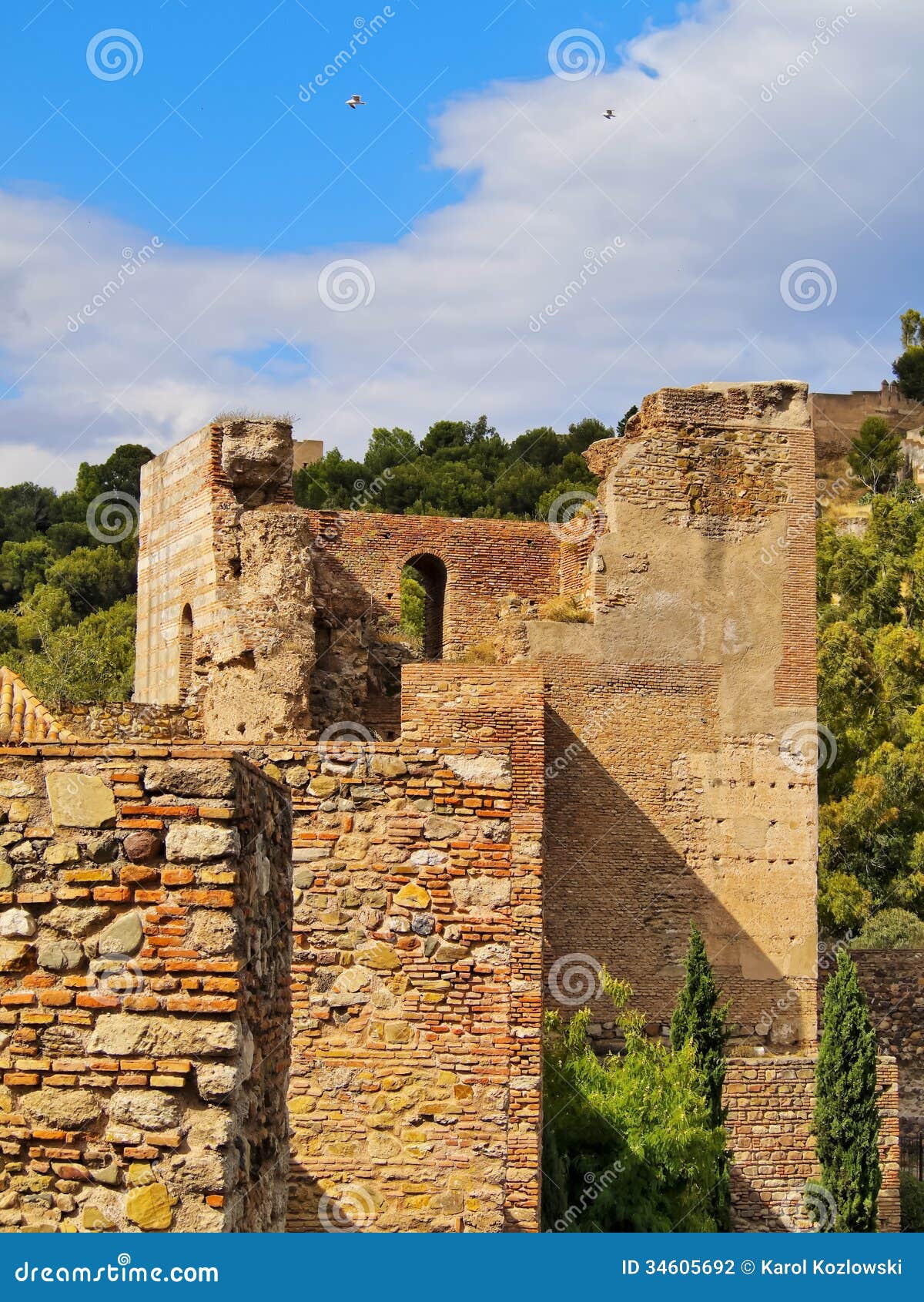 Alcazaba in Malaga, Spain stock photo. Image of citadel - 34605692