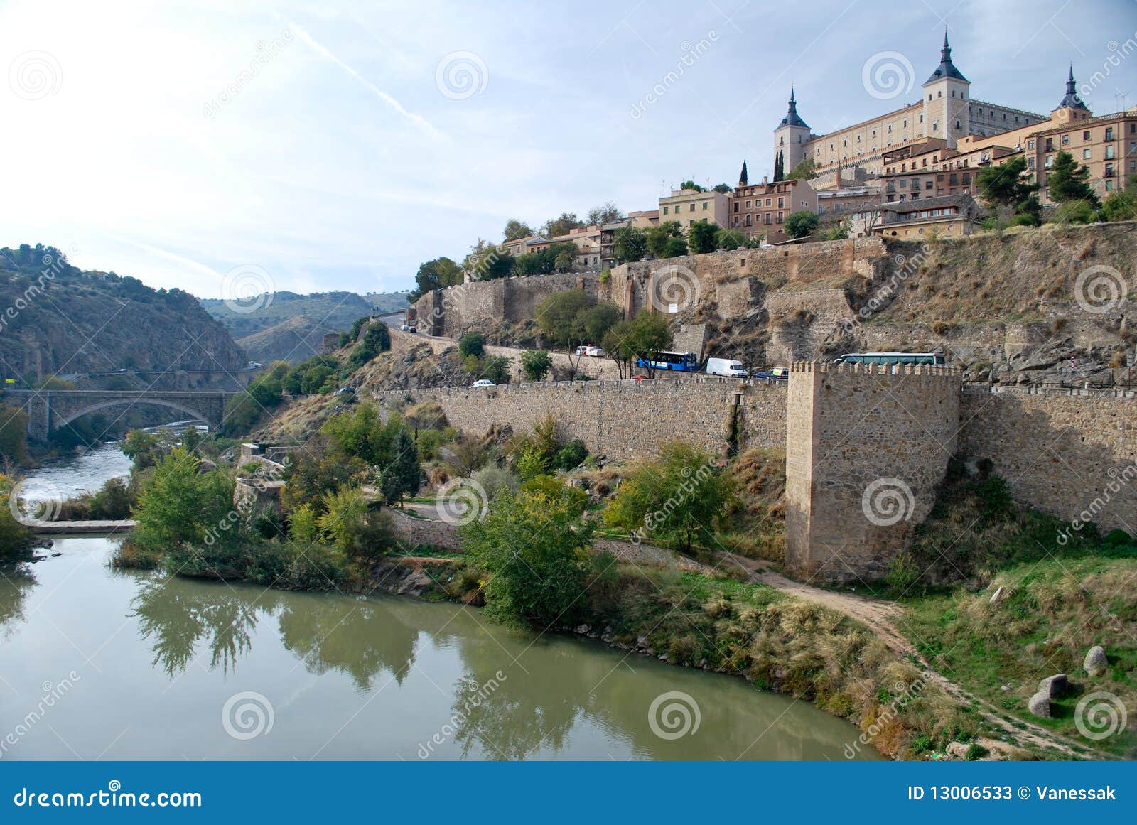 The Alcazar of Toledo stock image. Image of river, arches - 13006533
