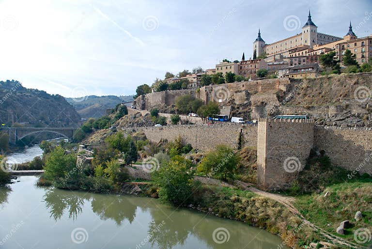 The Alcazar of Toledo stock image. Image of river, arches - 13006533