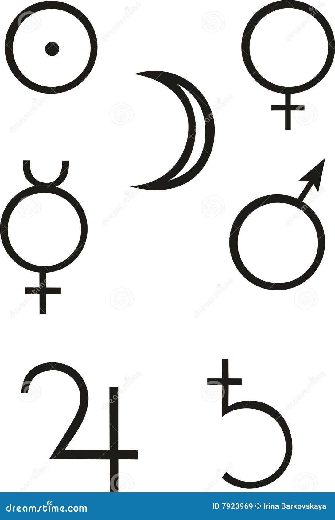 Alchemical planets stock vector. Illustration of mystery - 7920969