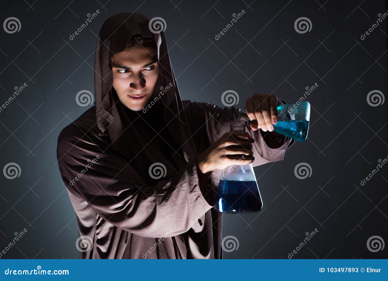 The Alchemist Doing Experiments in Alchemy Concept Stock Image - Image ...