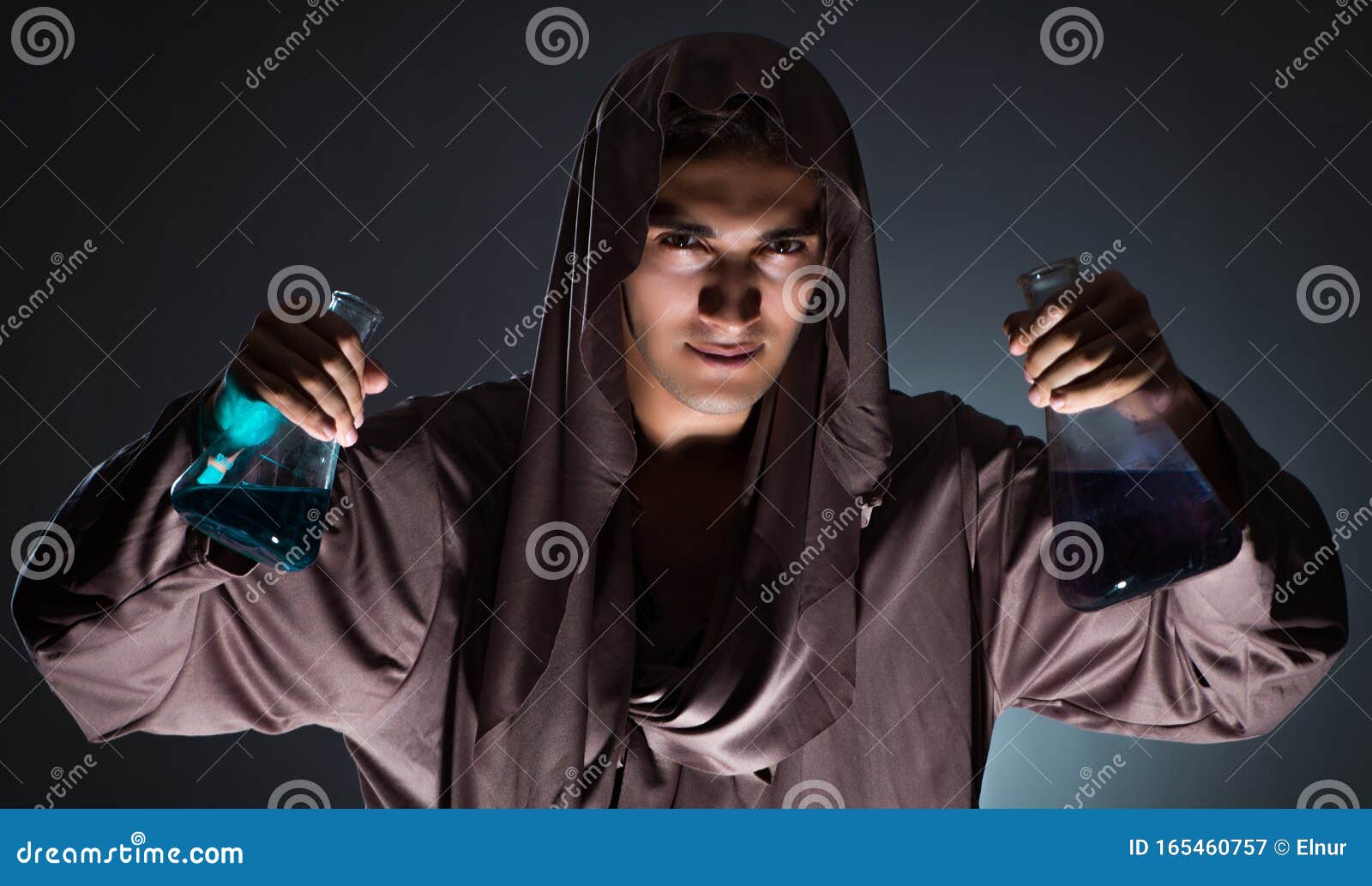 Alchemist Doing Experiments in Alchemy Concept Stock Image - Image of ...