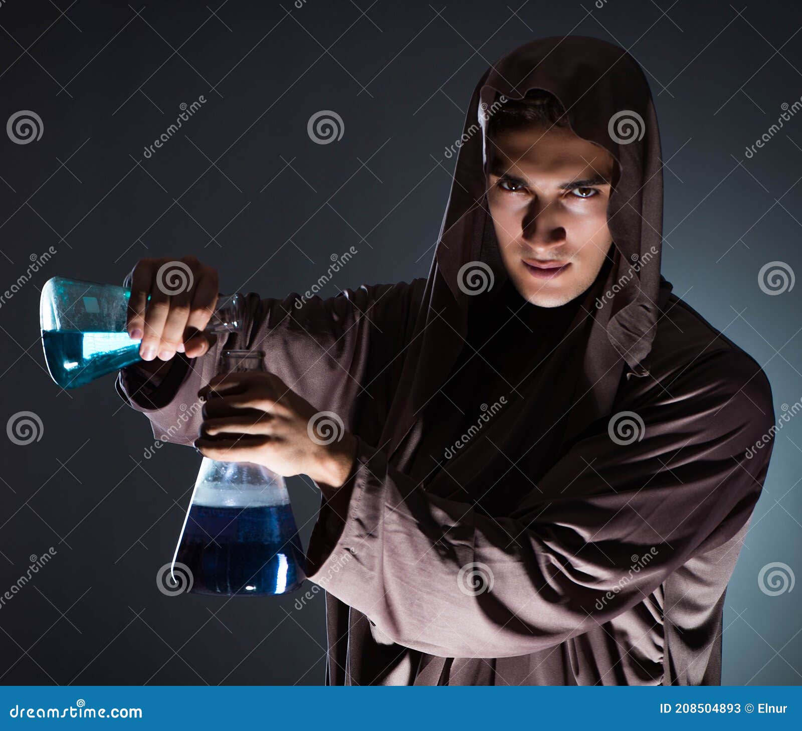 Alchemist Doing Experiments in Alchemy Concept Stock Image - Image of ...