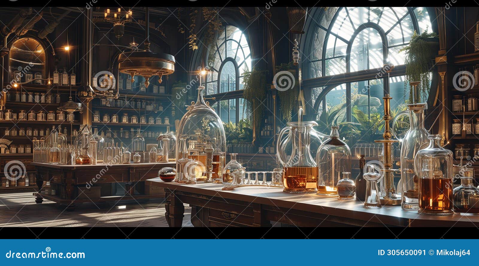 Alchemist Medieval Laboratory Stock Image - Image of vintage ...