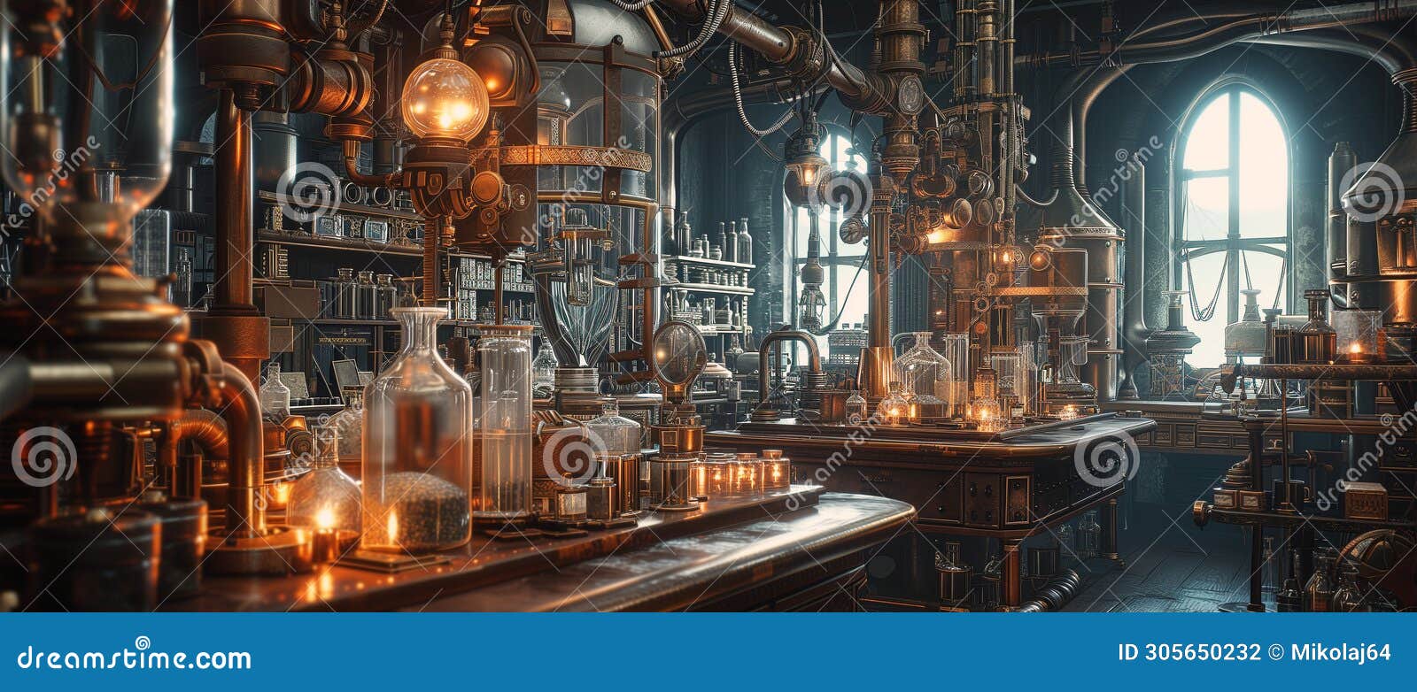 Alchemist Medieval Laboratory Stock Photography | CartoonDealer.com ...