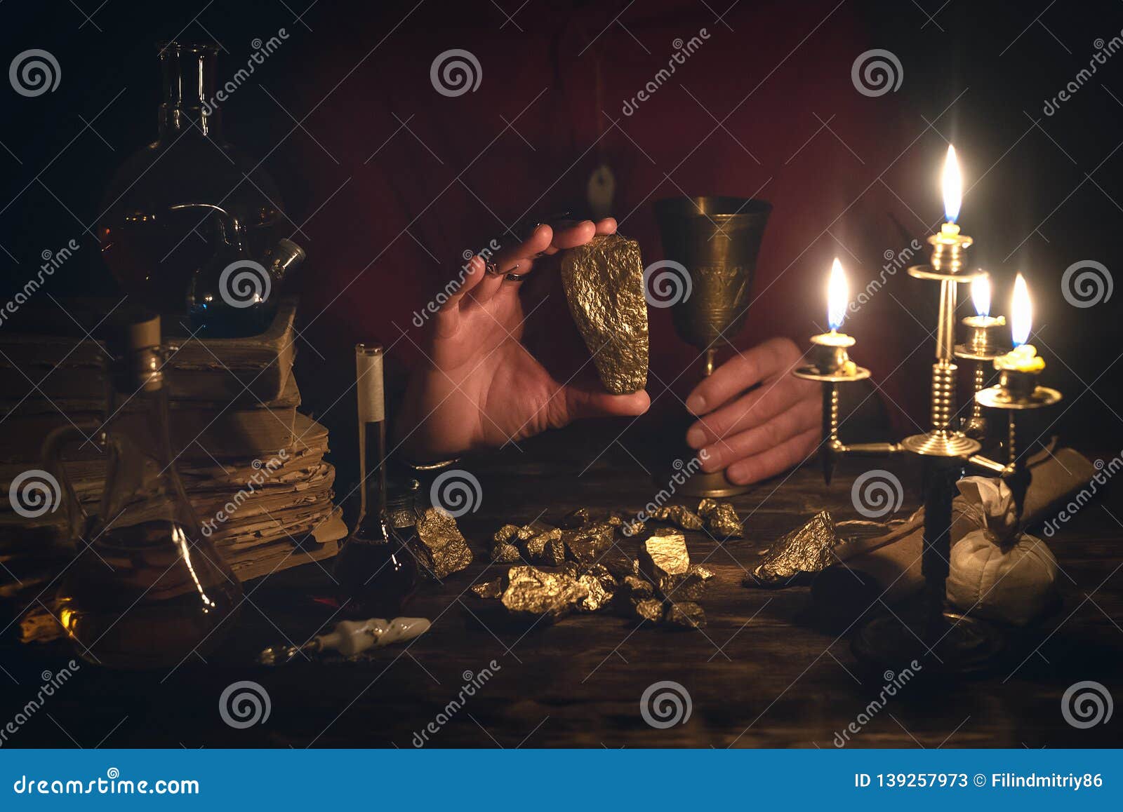 Alchemist. stock image. Image of science, accessory - 139257973