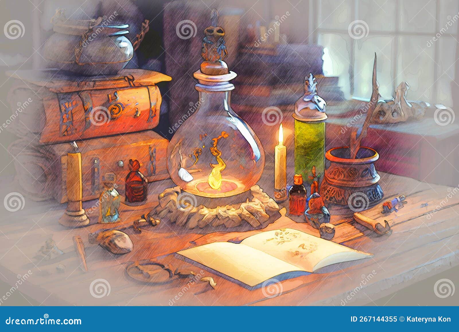 Wizard Laboratory, Generative Ai Illustration | CartoonDealer.com ...