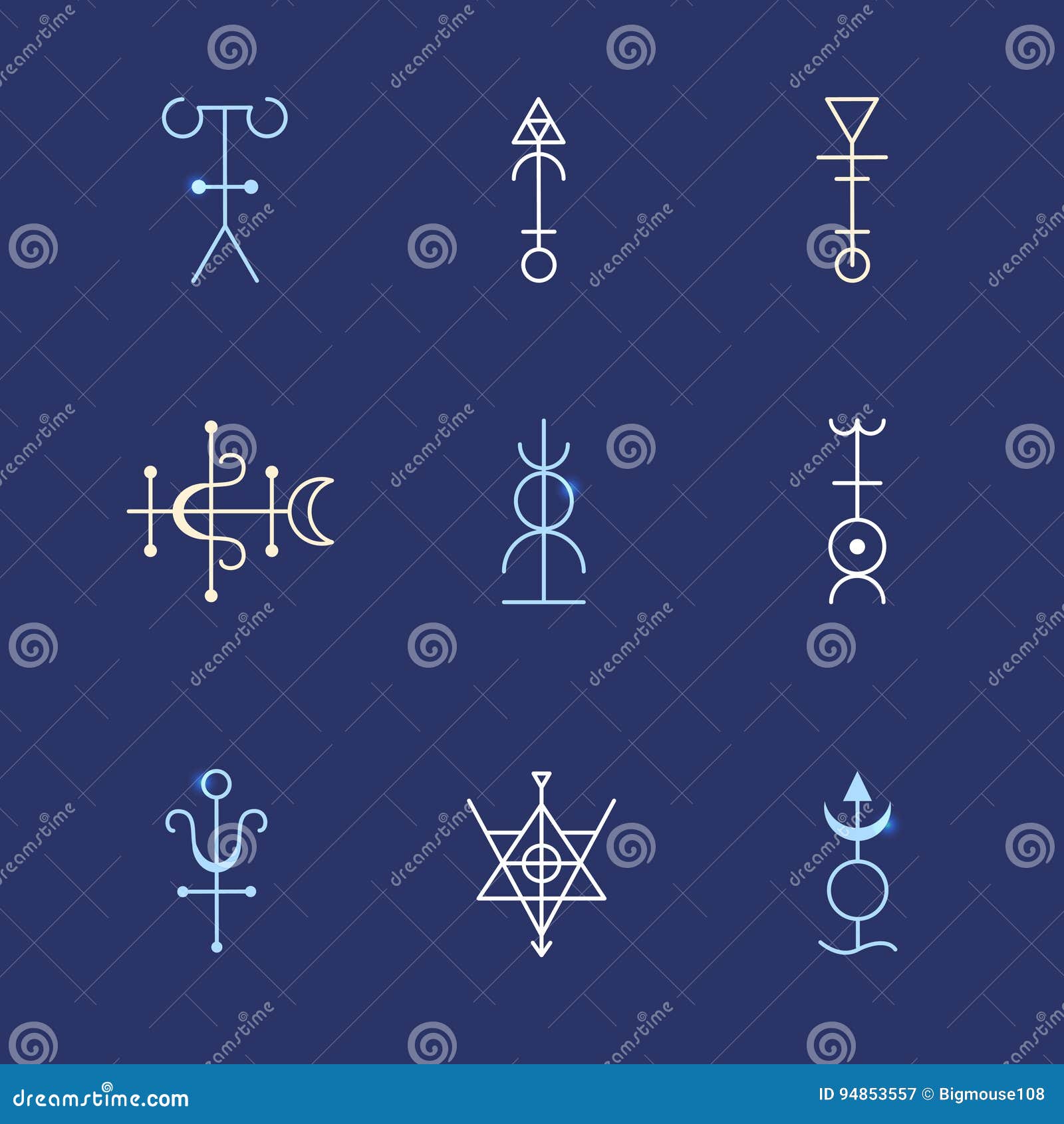 Alchemy Geometry Symbol Thin Line Set. Vector Stock Vector ...