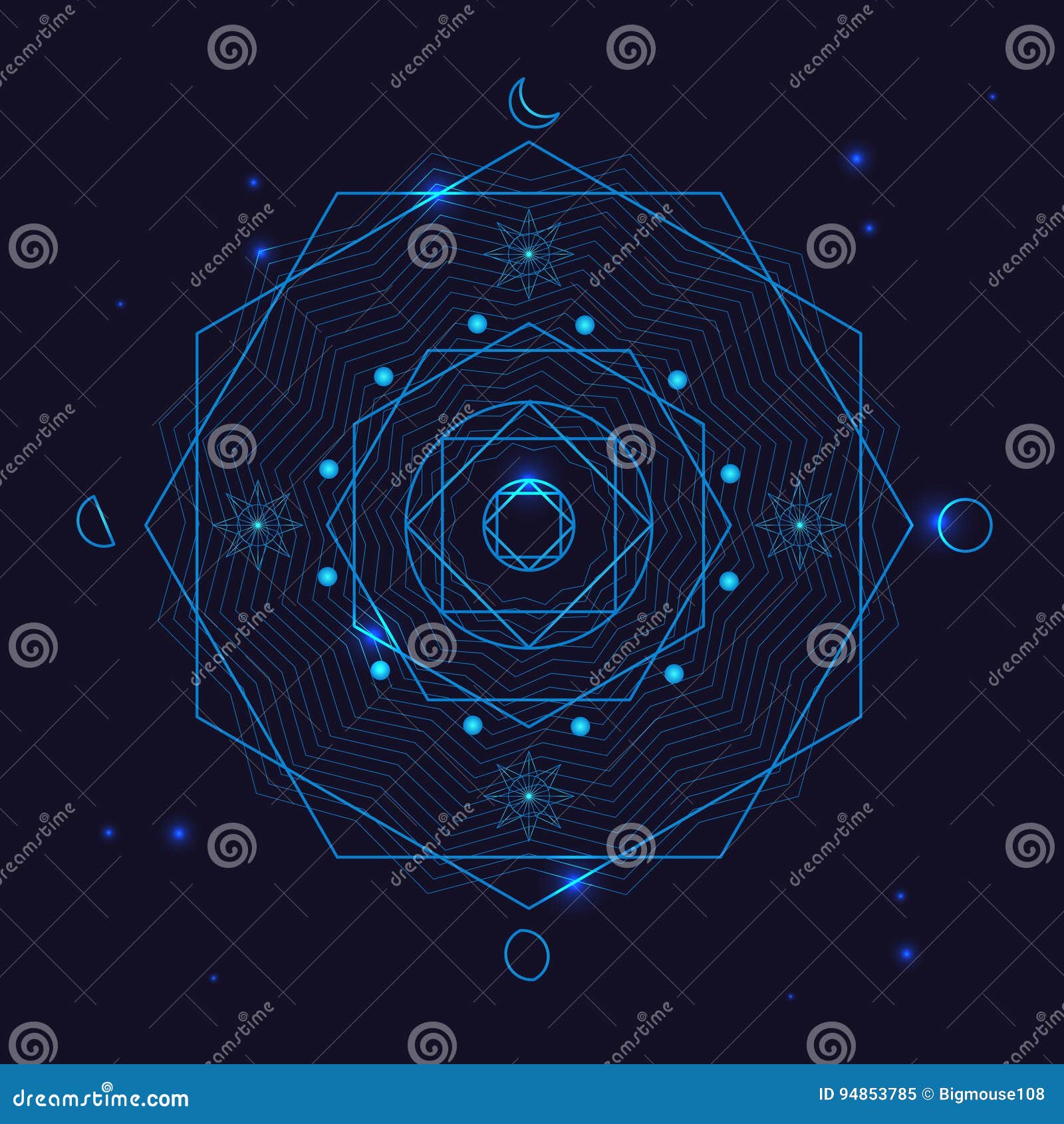 Alchemy Geometry Symbol Thin Line. Vector Stock Vector - Illustration ...