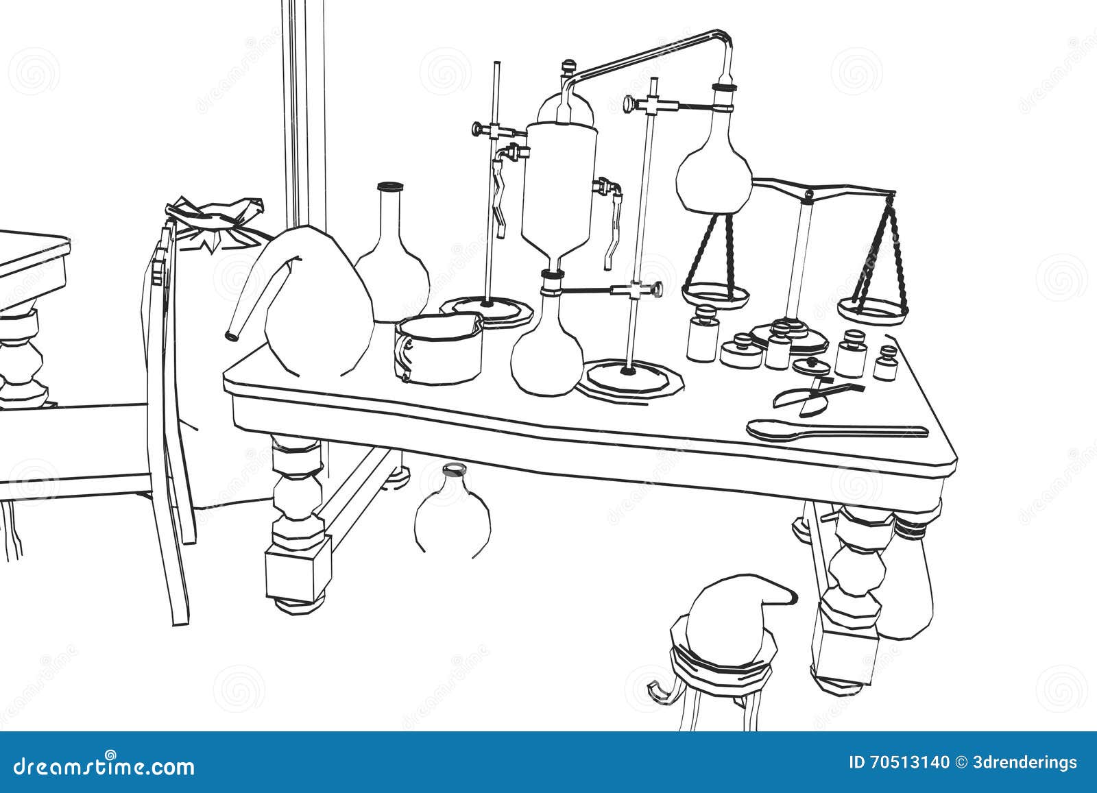 Alchemy lab stock illustration. Illustration of chemisty - 70513140