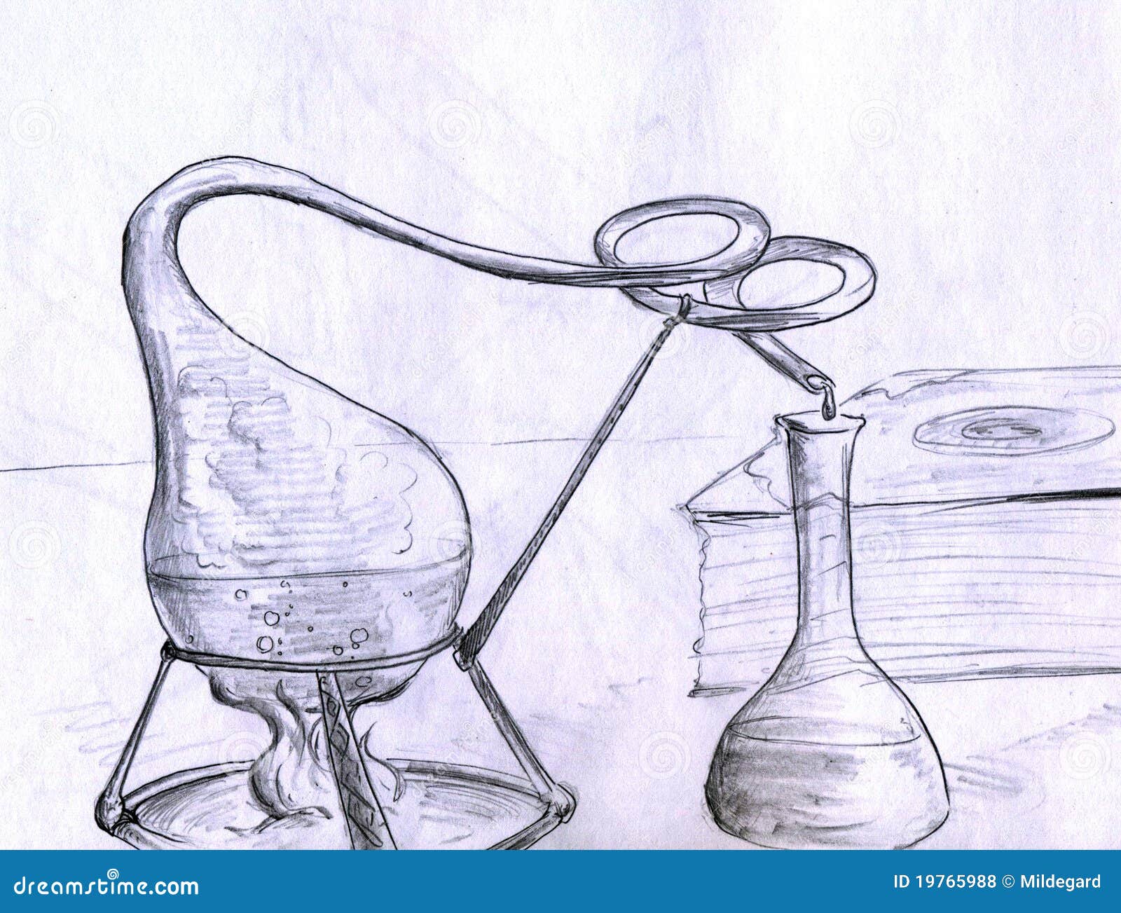 Alchemy lab things stock illustration. Illustration of sketch - 19765988