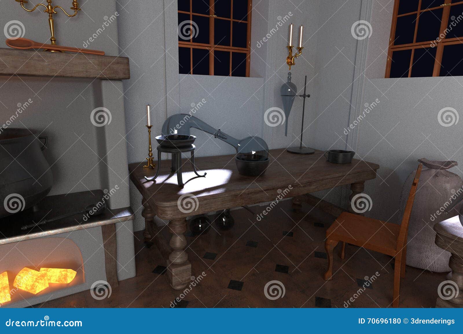 Alchemy laboratory stock illustration. Illustration of laboratory ...