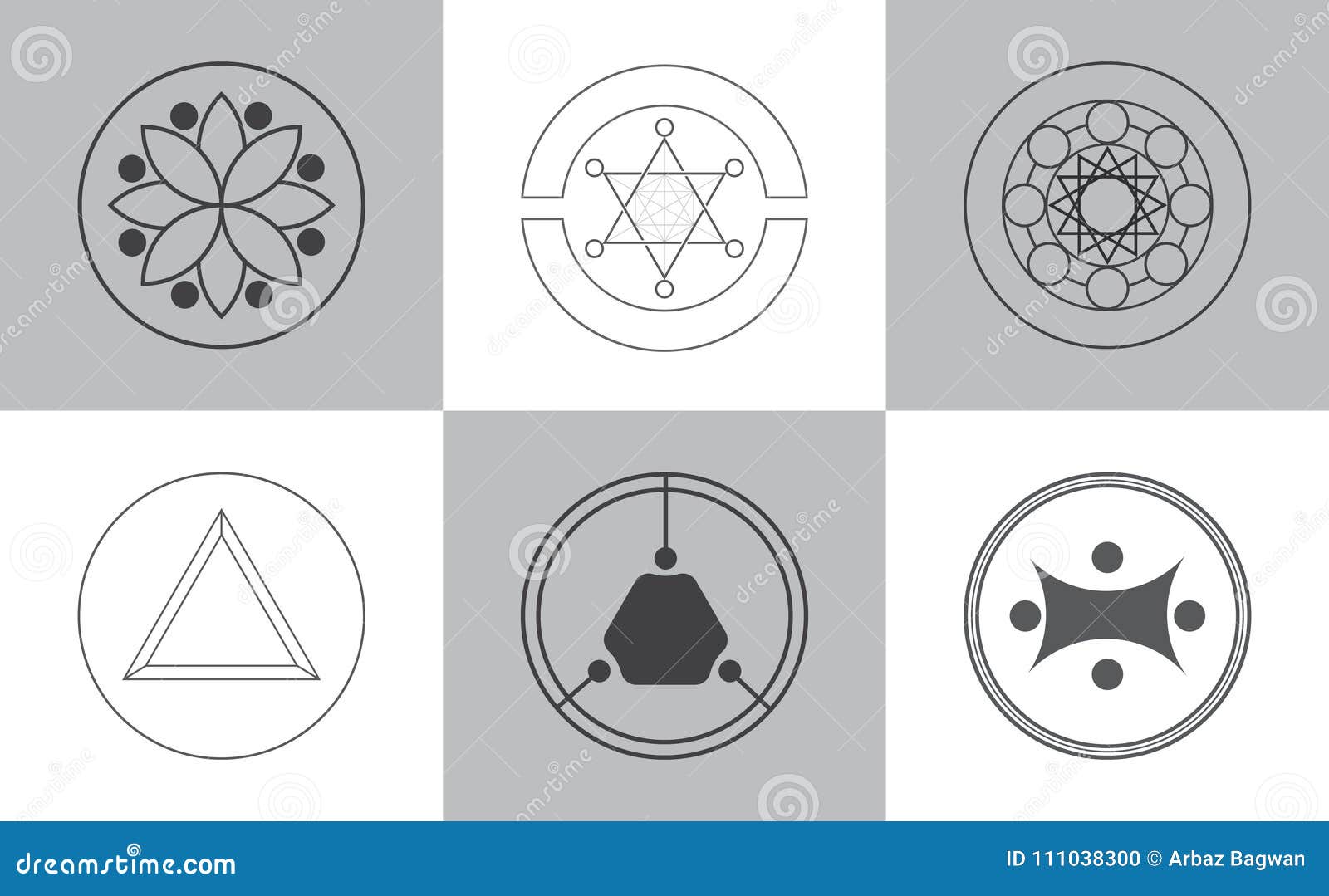 Alchemy modern icons stock vector. Illustration of magic - 111038300