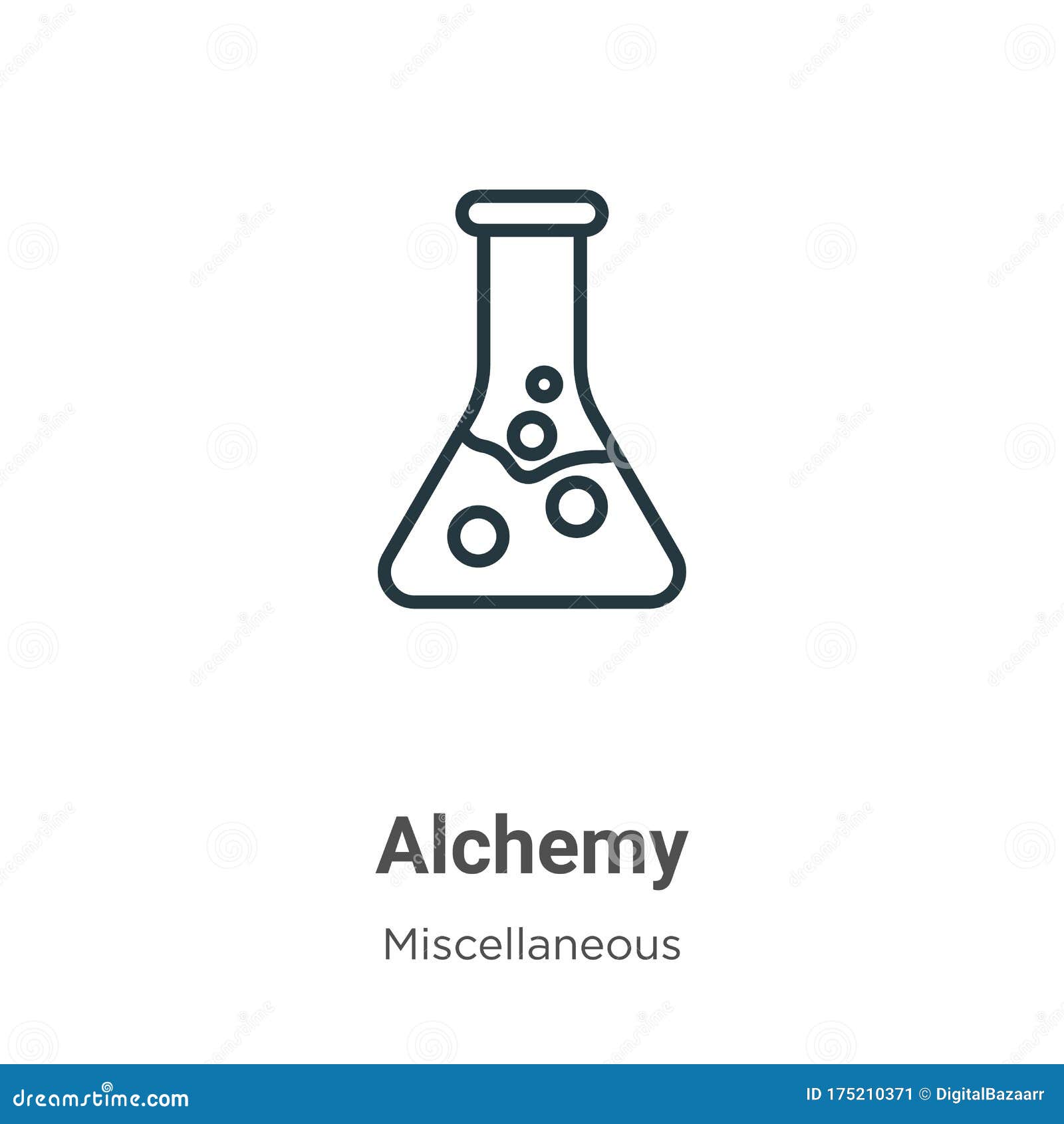 Alchemy Outline Vector Icon. Thin Line Black Alchemy Icon, Flat Vector ...