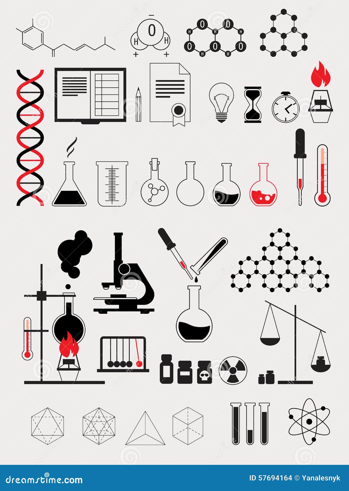 Alchemy Science Lab Test, Contour Vector Icon Set Stock Vector ...