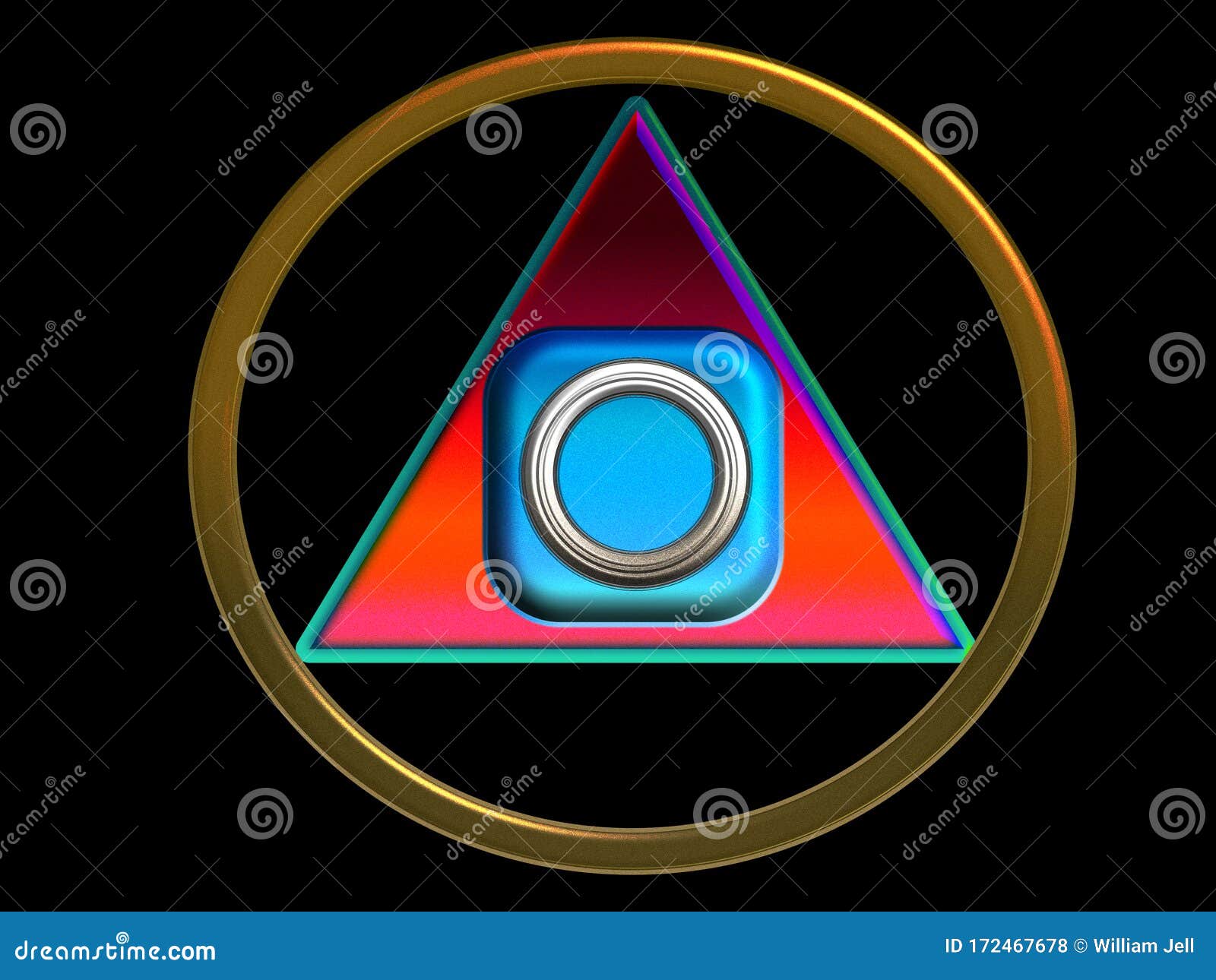 Alchemy Symbol Philosopher`s Stone on Black Background Stock ...