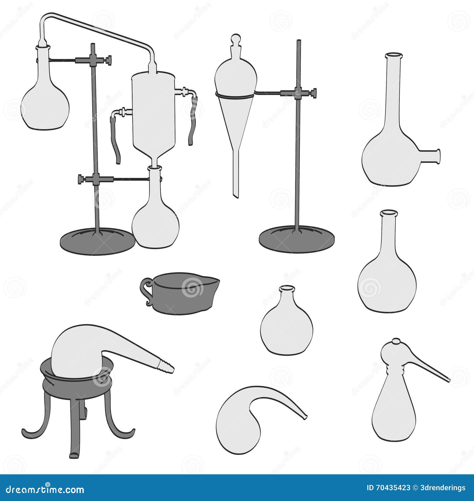 Alchemy tools stock illustration. Illustration of collection - 70435423