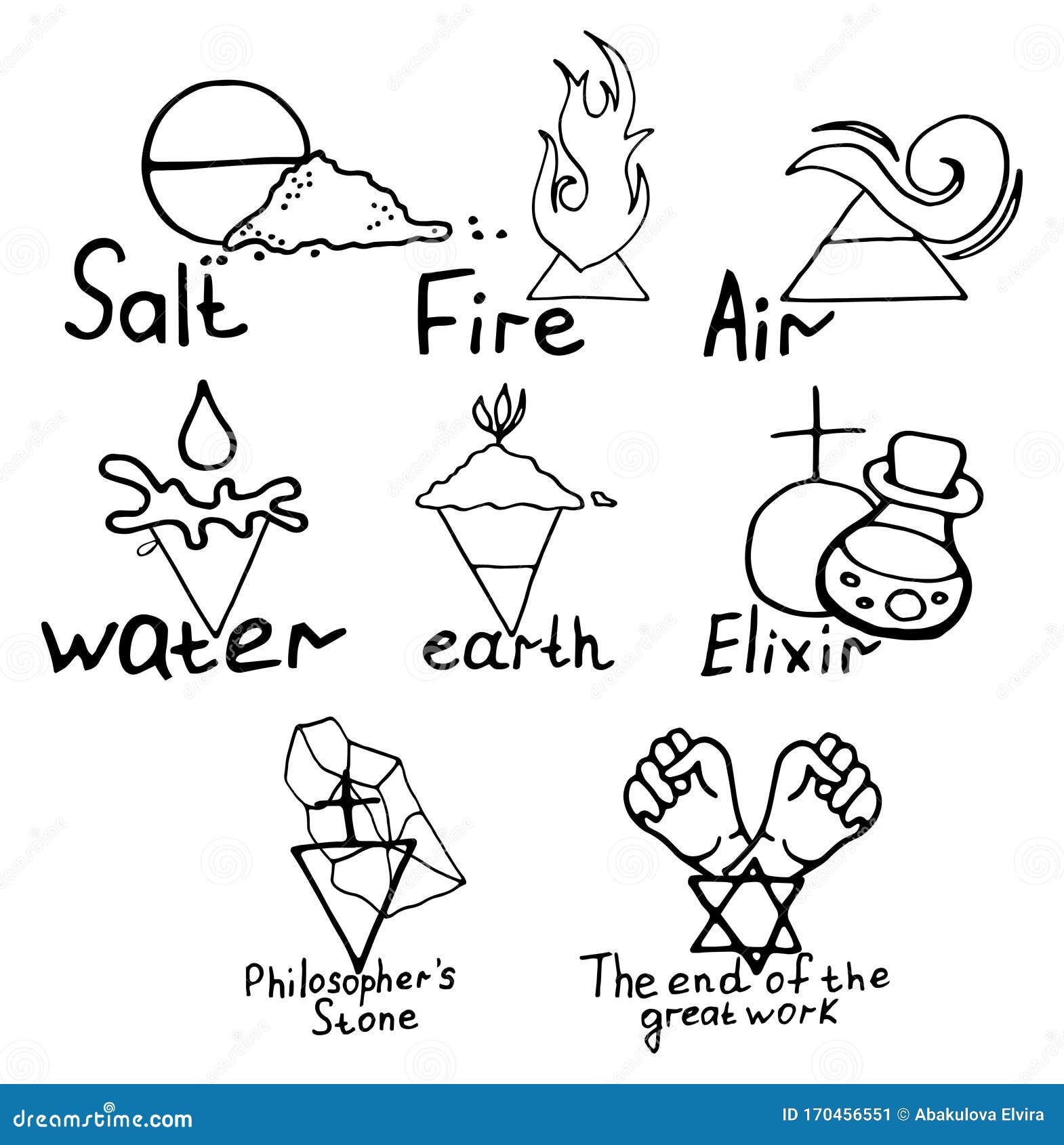 Alchemy: SALT (Sal) Vector Illustration | CartoonDealer.com #112892678