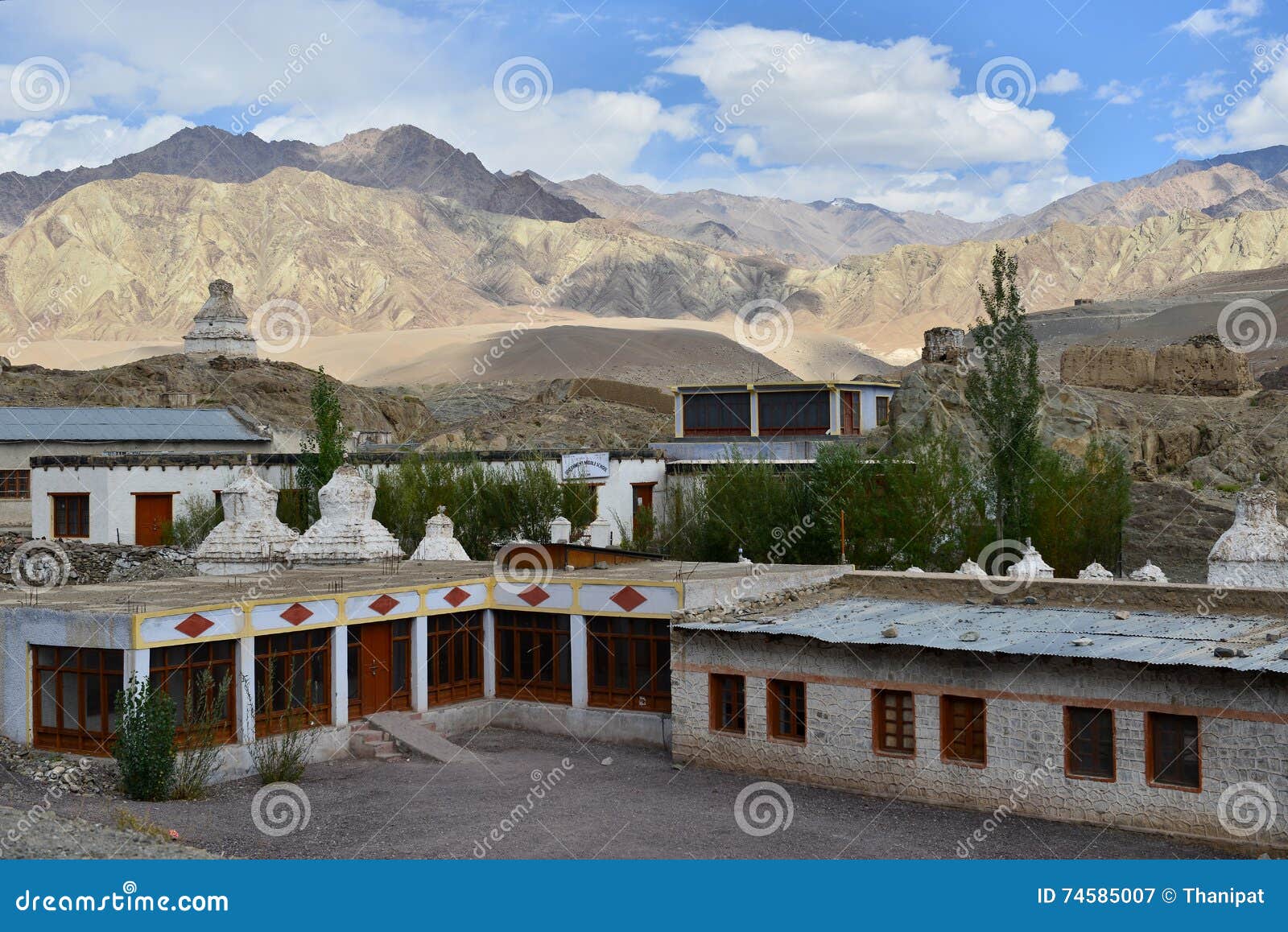 Alchi view stock image. Image of india, hill, kashmir - 74585007