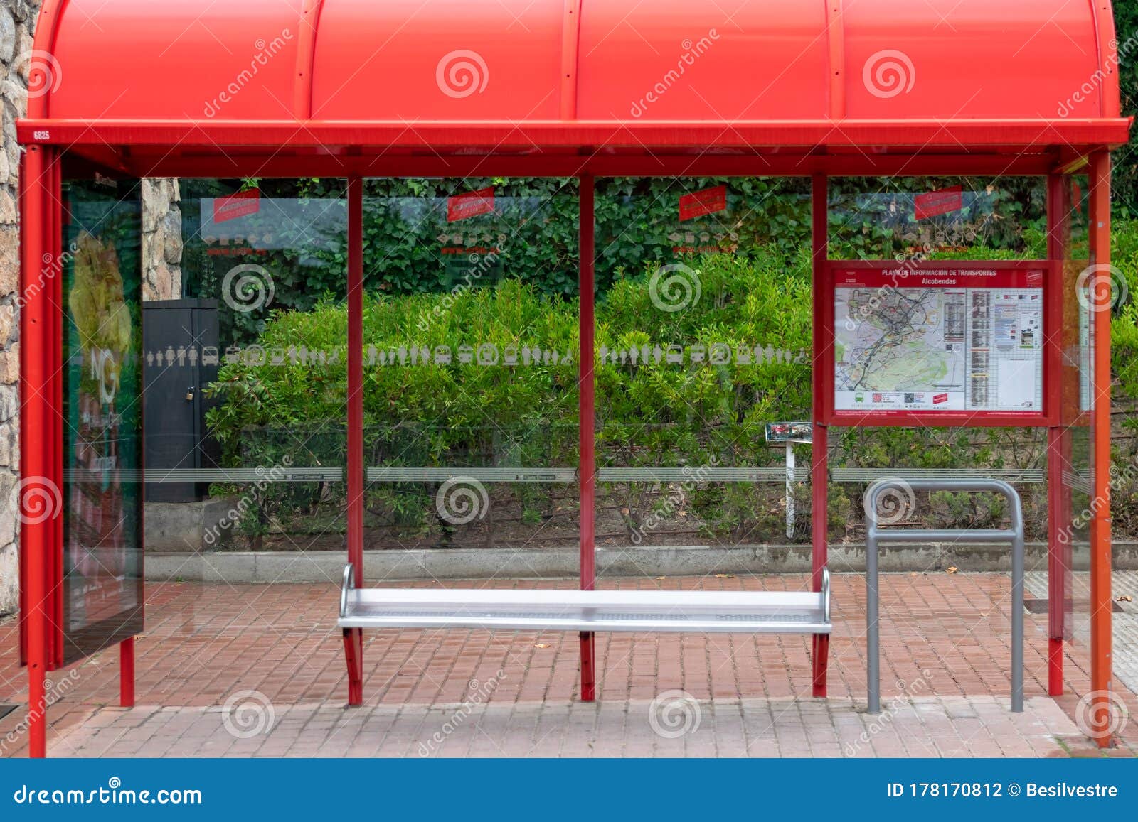 ALCOBENDAS- AUTONOMOUS COMMUNITY of MADRID-SPAIN-BUS STOP ...