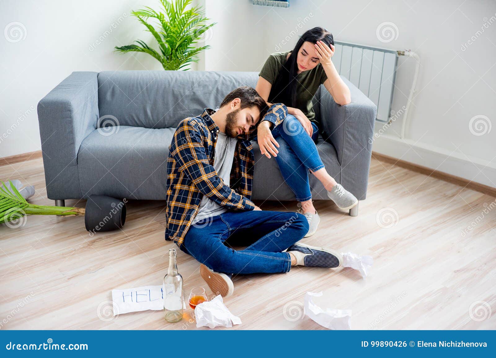 Alcohol addicted husband stock photo. Image of portrait - 99890426