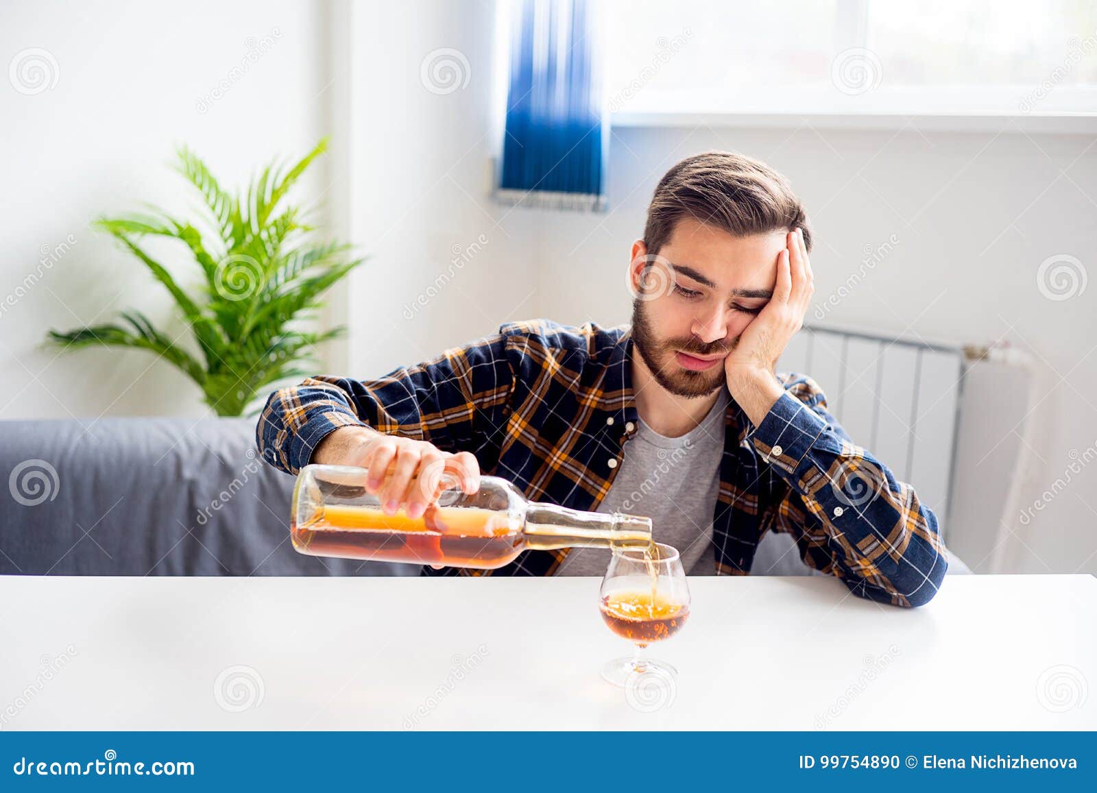 Alcohol addicted man stock photo. Image of despondency - 99754890