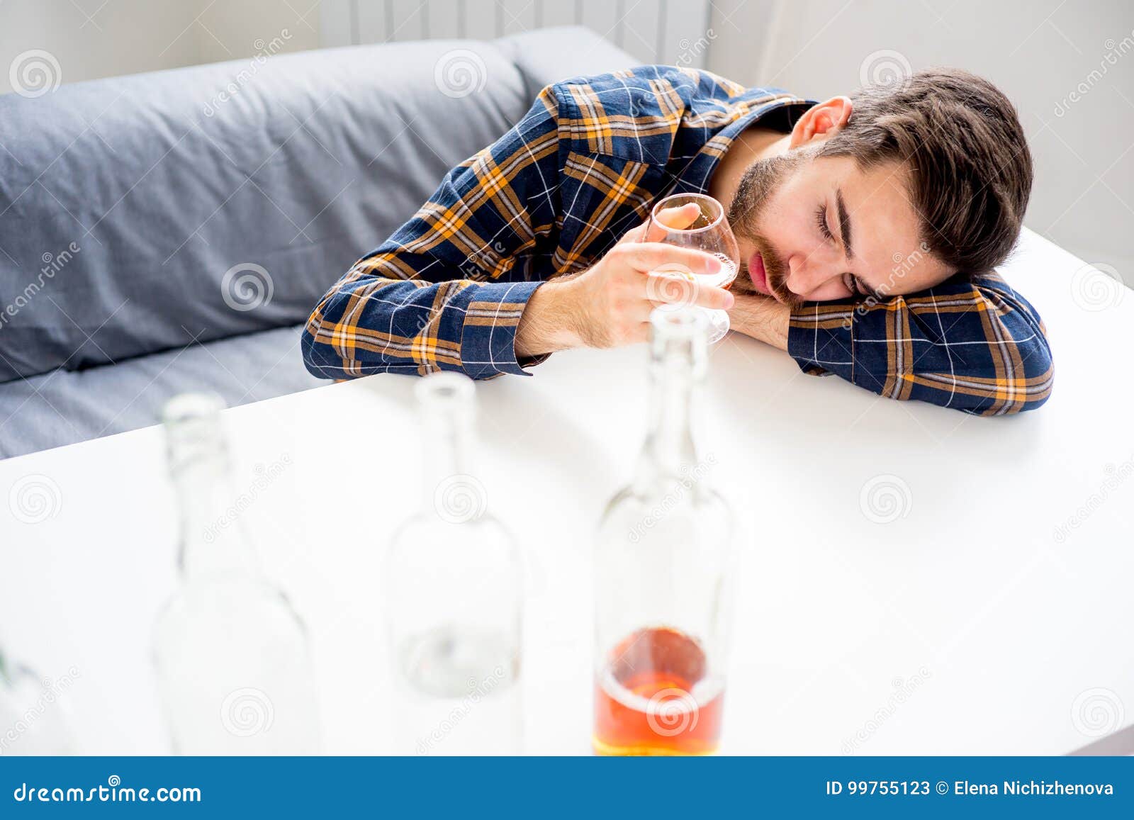 Alcohol addicted man stock image. Image of bottle, alcoholic - 99755123