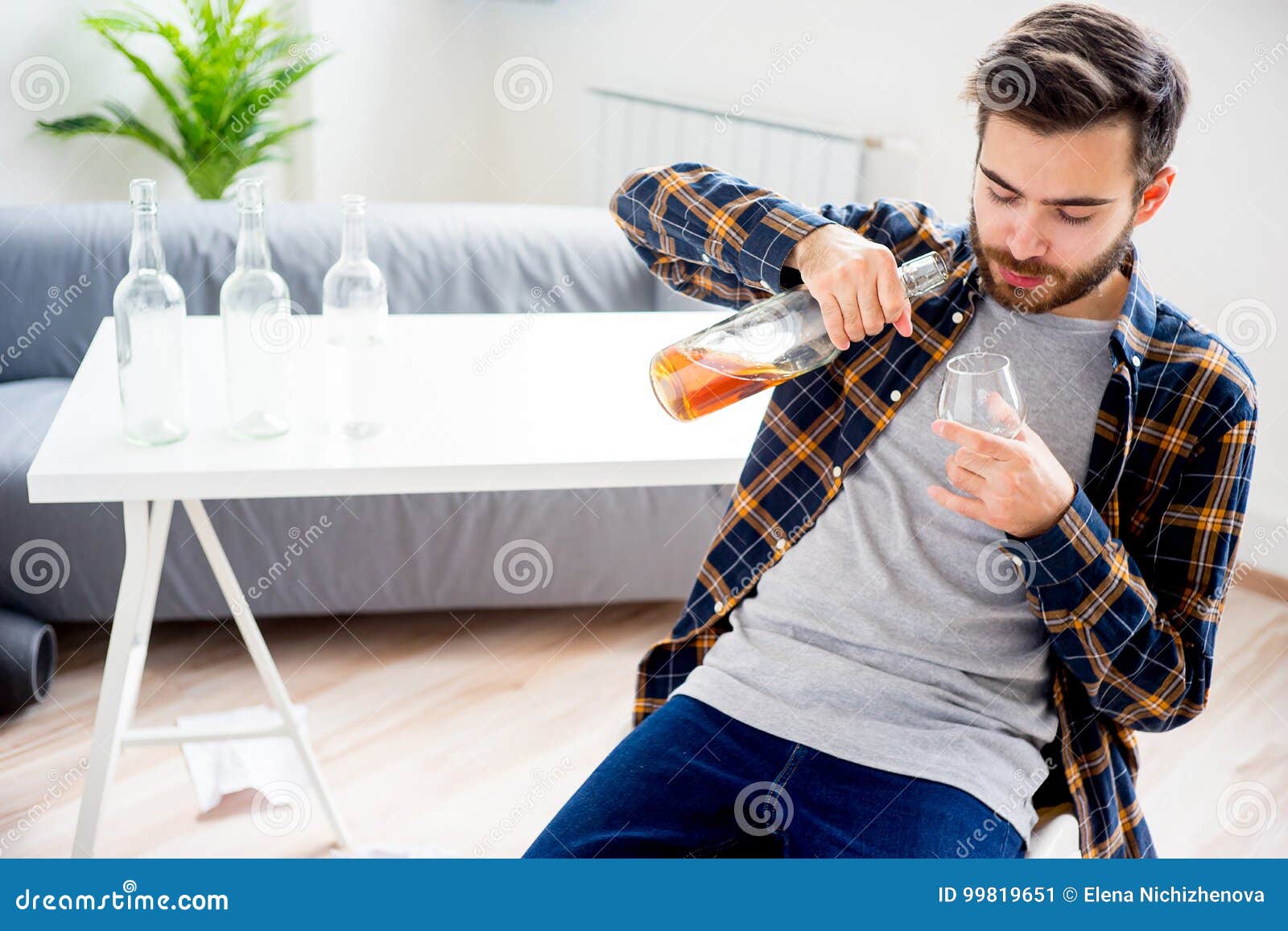Alcohol addicted man stock image. Image of depressed - 99819651