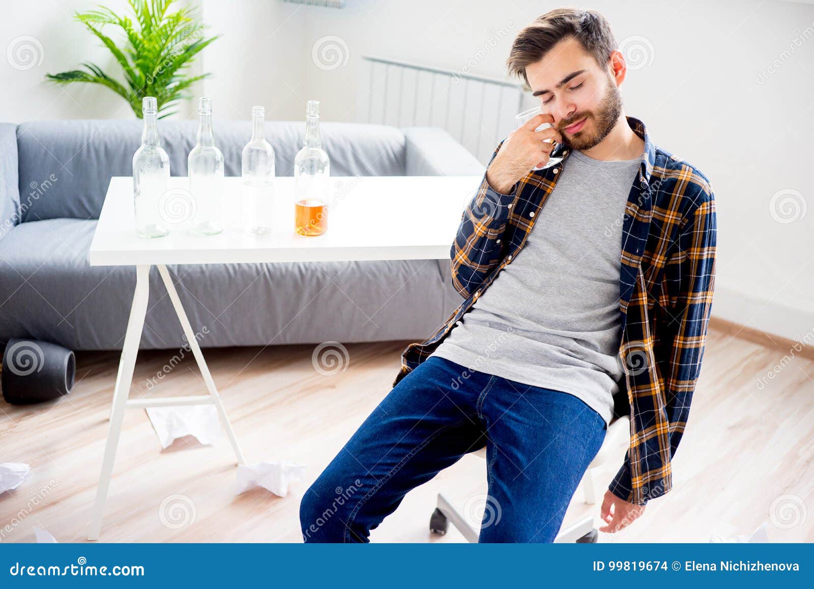 Alcohol addicted man stock photo. Image of divorce, broken - 99819674