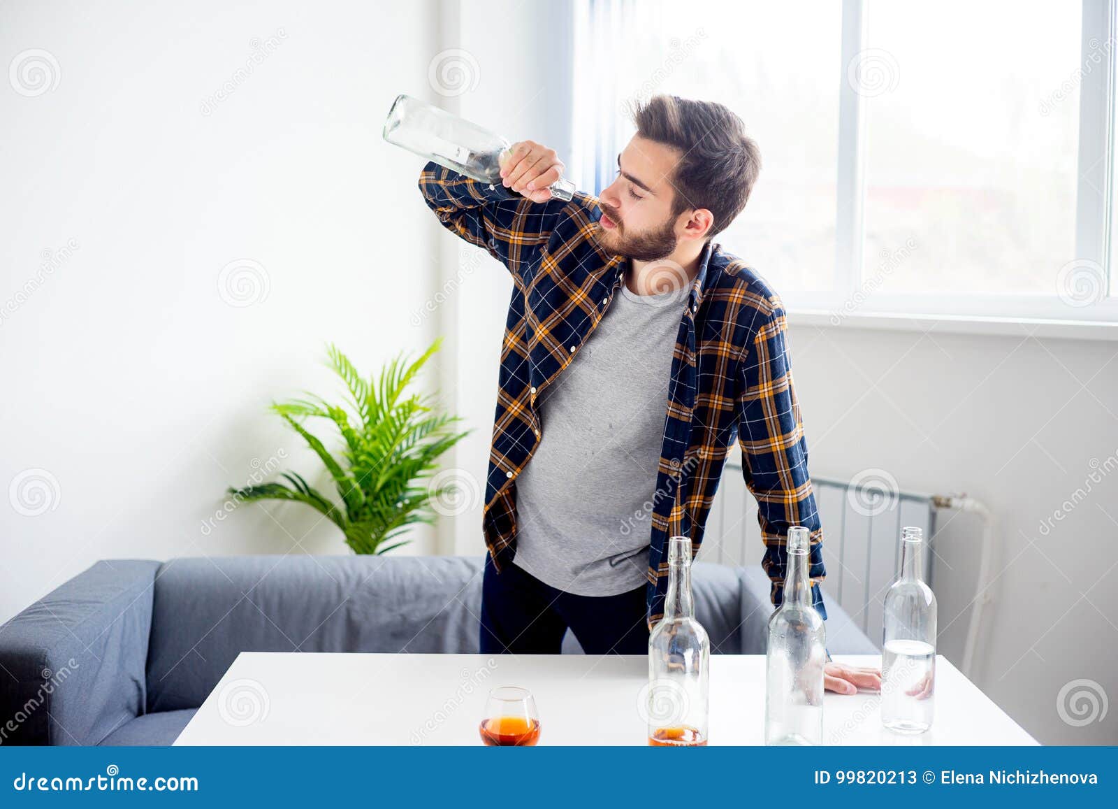 Alcohol addicted man stock image. Image of alcoholic - 99820213