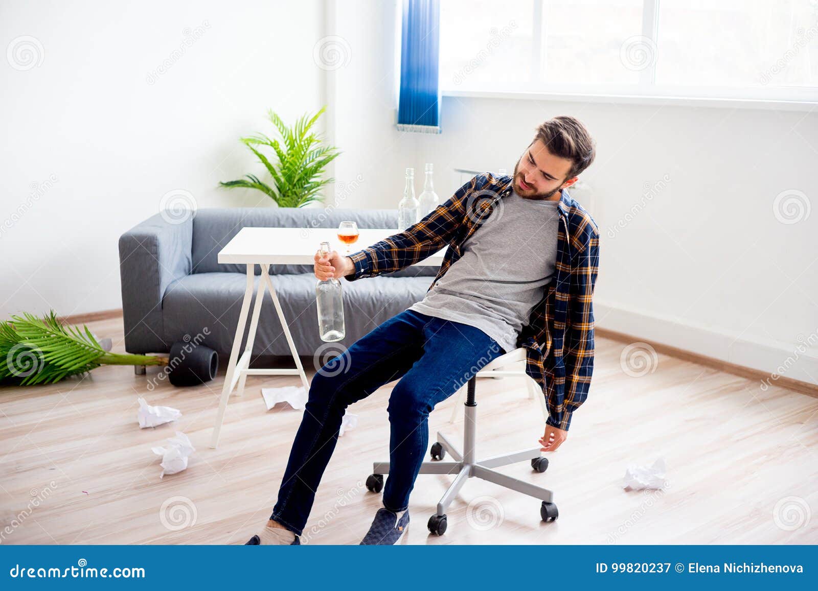 Alcohol addicted man stock image. Image of adult, addicted - 99820237