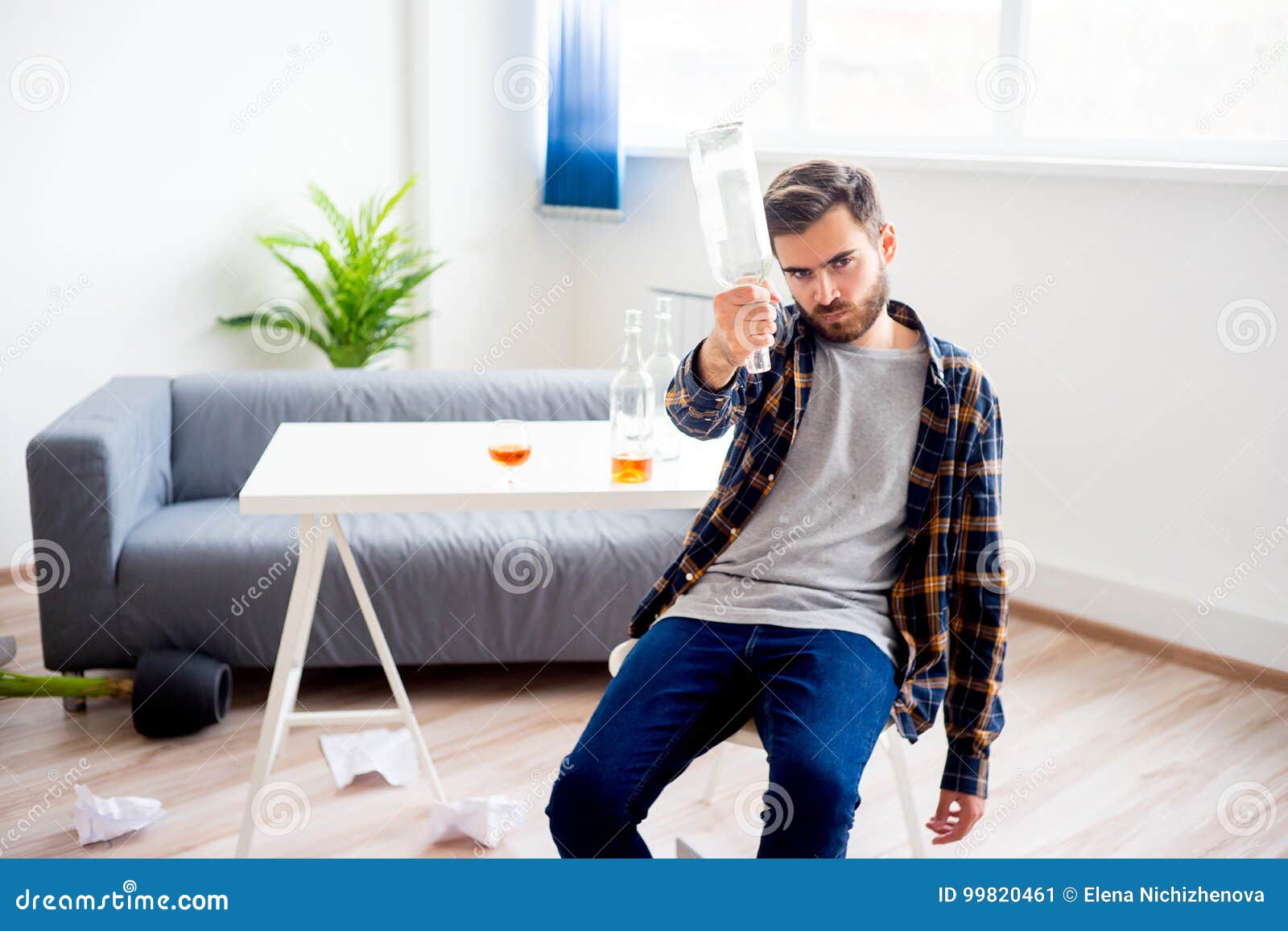 Alcohol addicted man stock image. Image of bleakness - 99820461