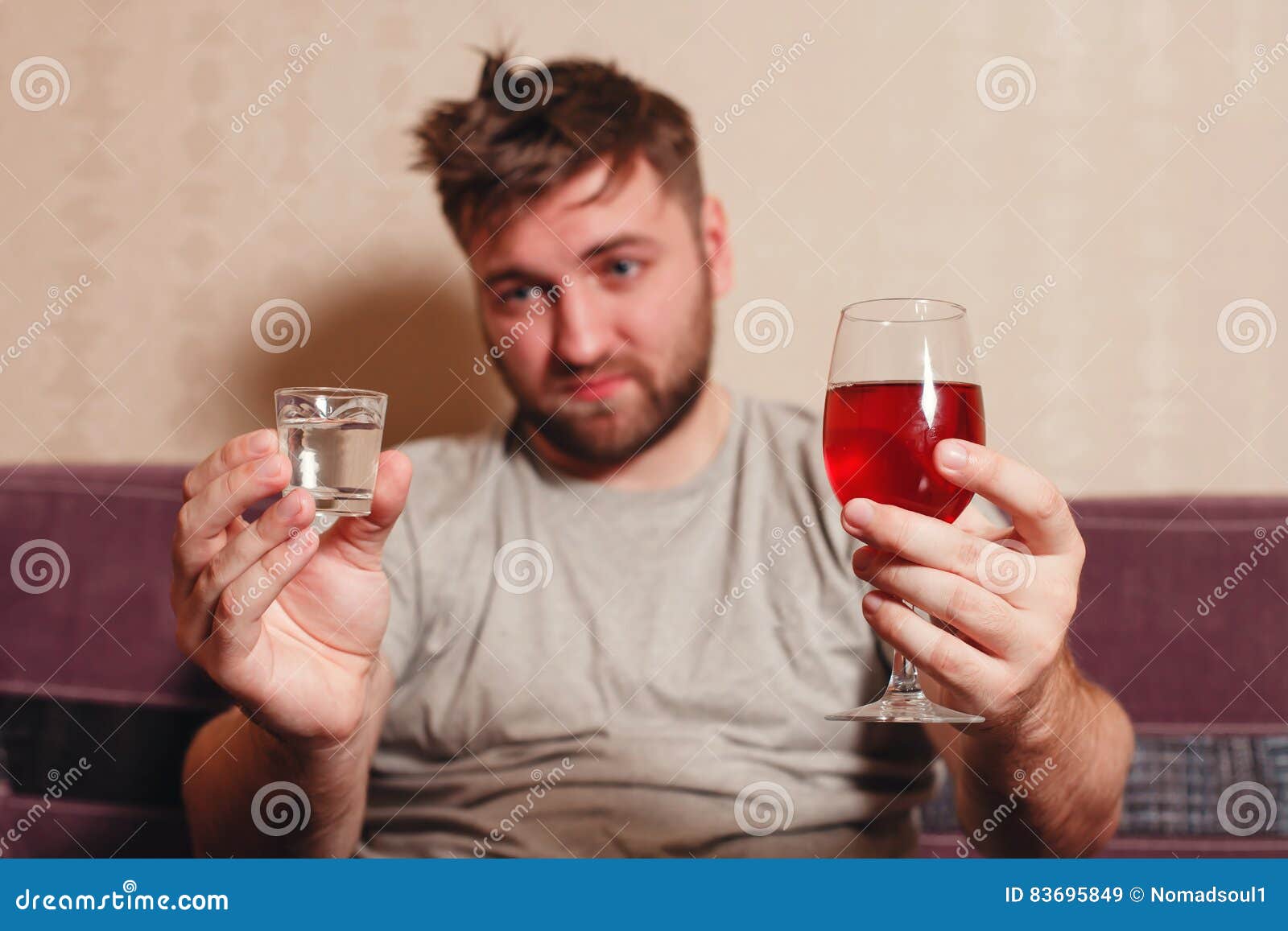 Alcohol Addicted Man after Hard Drinking. Stock Image - Image of ...