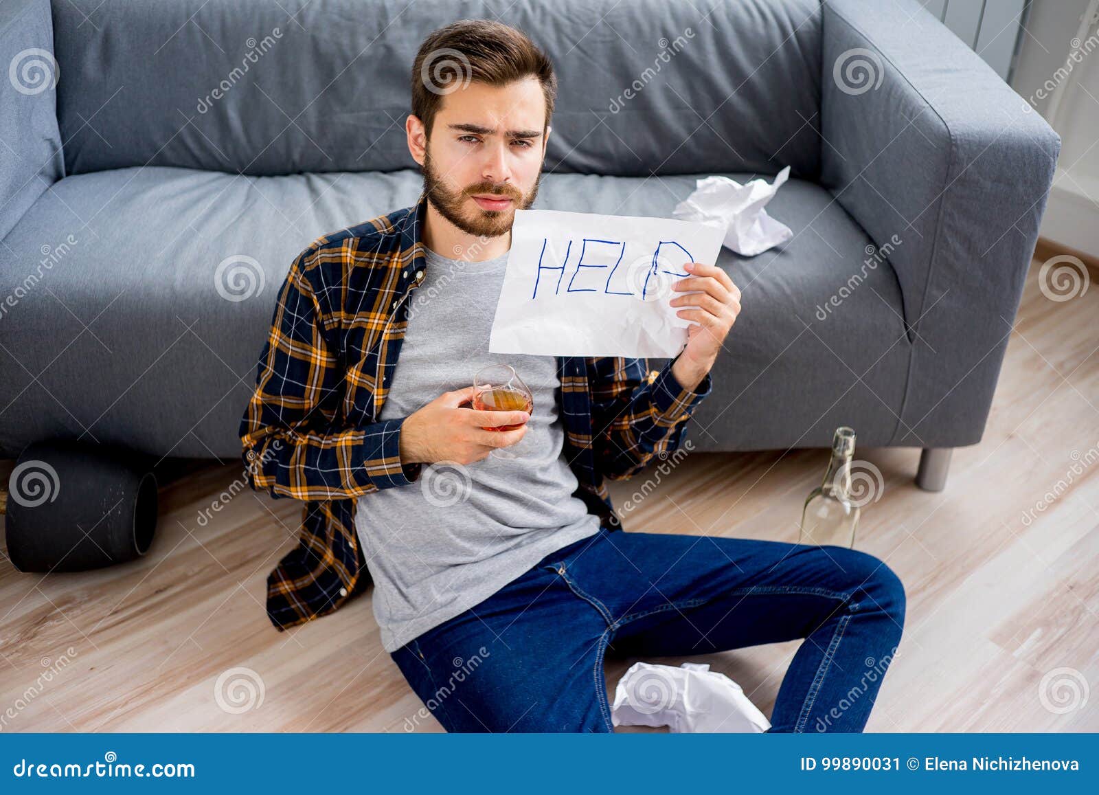 Alcohol addicted man stock image. Image of separation - 99890031