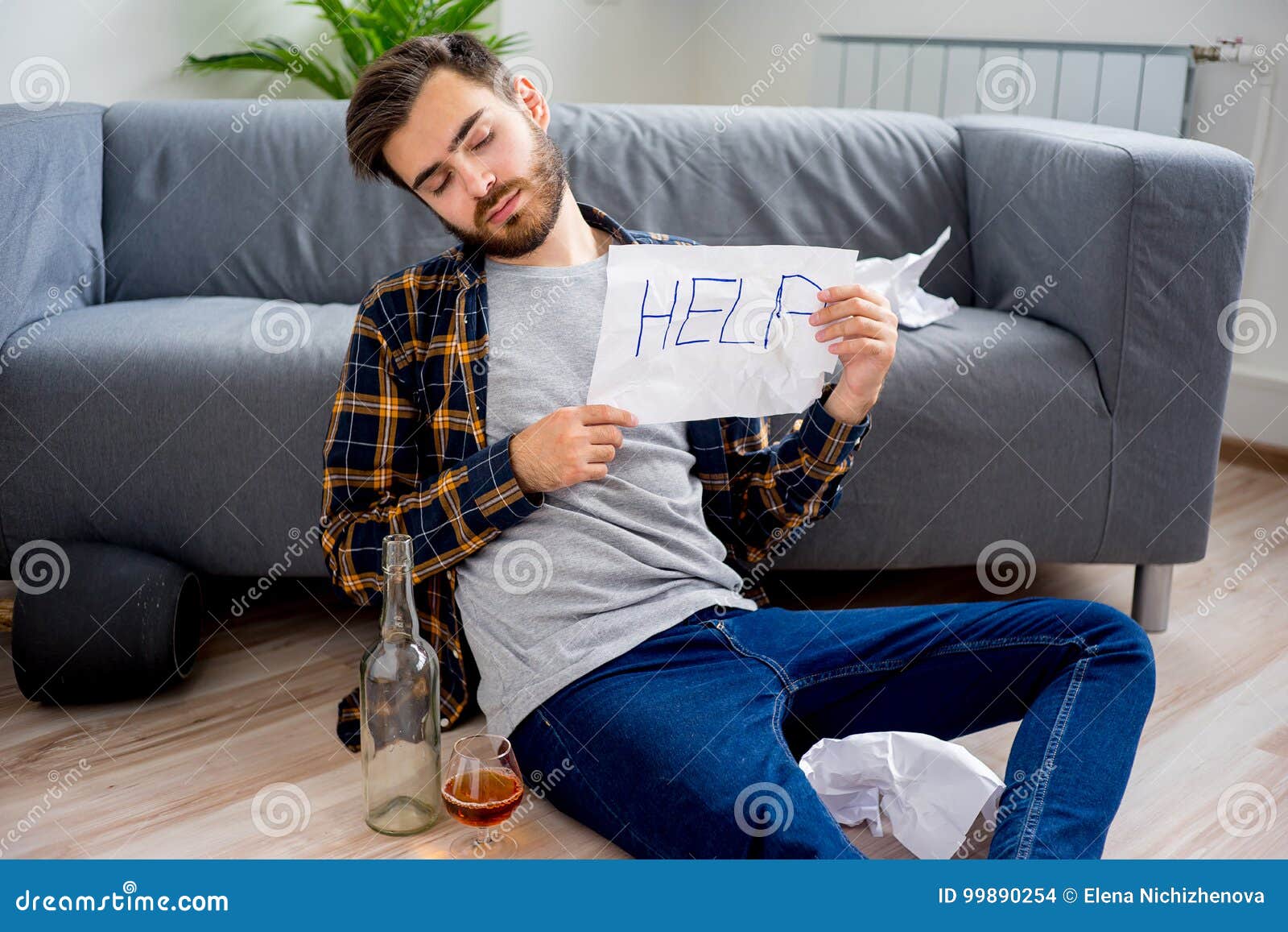 Alcohol addicted man stock photo. Image of adult, depression - 99890254