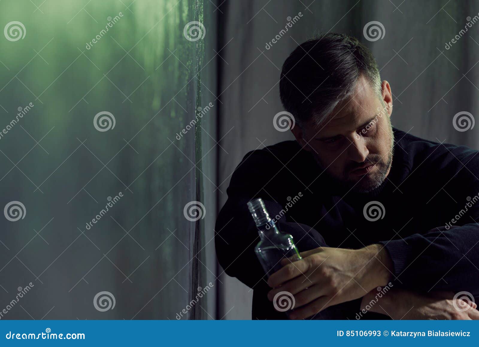 Alcohol addicted man stock image. Image of smoke, alone - 85106993