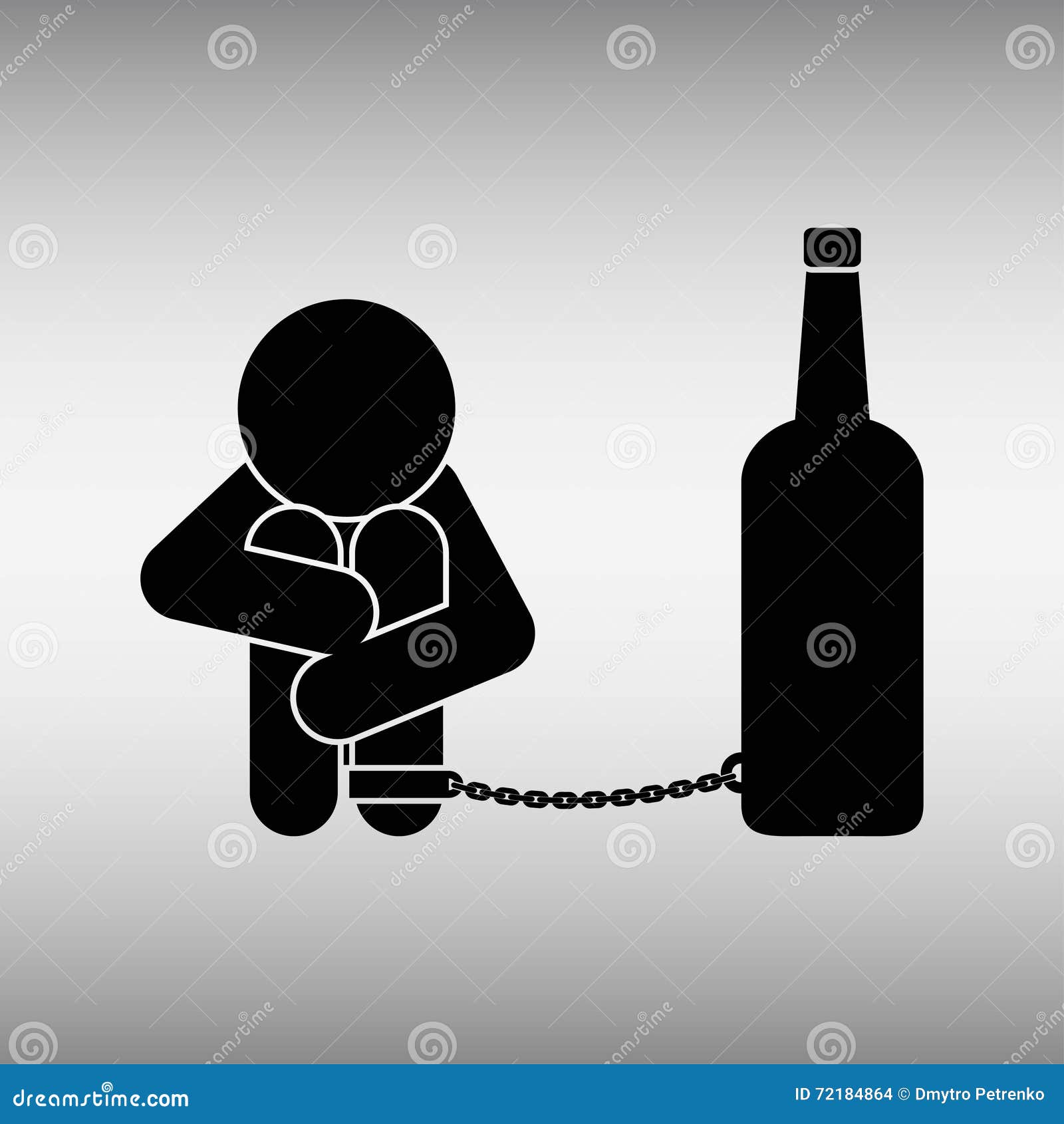Alcohol addiction stock vector. Illustration of brandy - 72184864