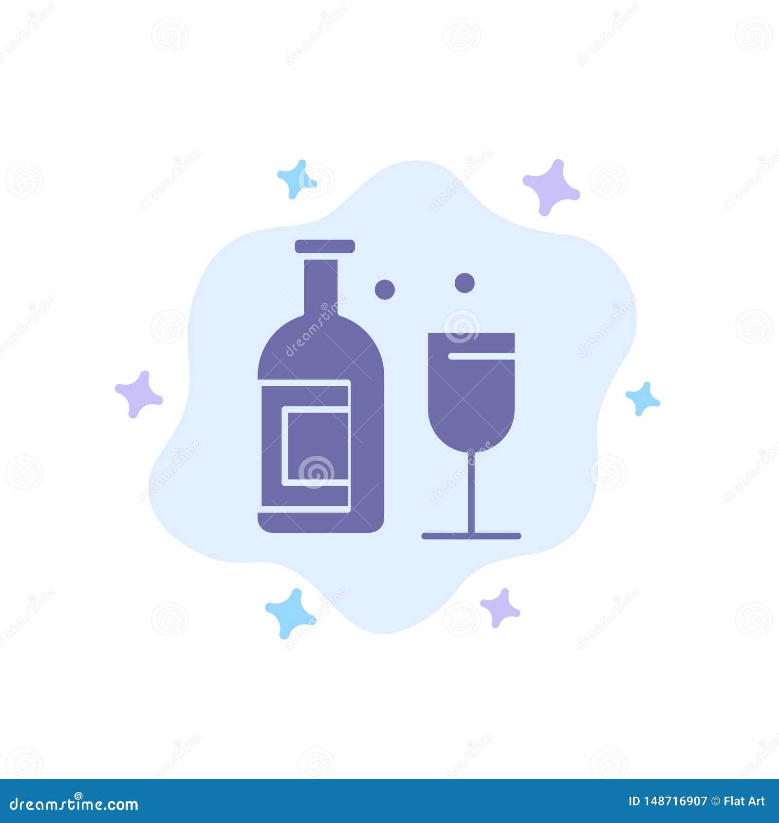 Alcohol, Bar, Drink, Whiskey Blue Icon on Abstract Cloud Background ...
