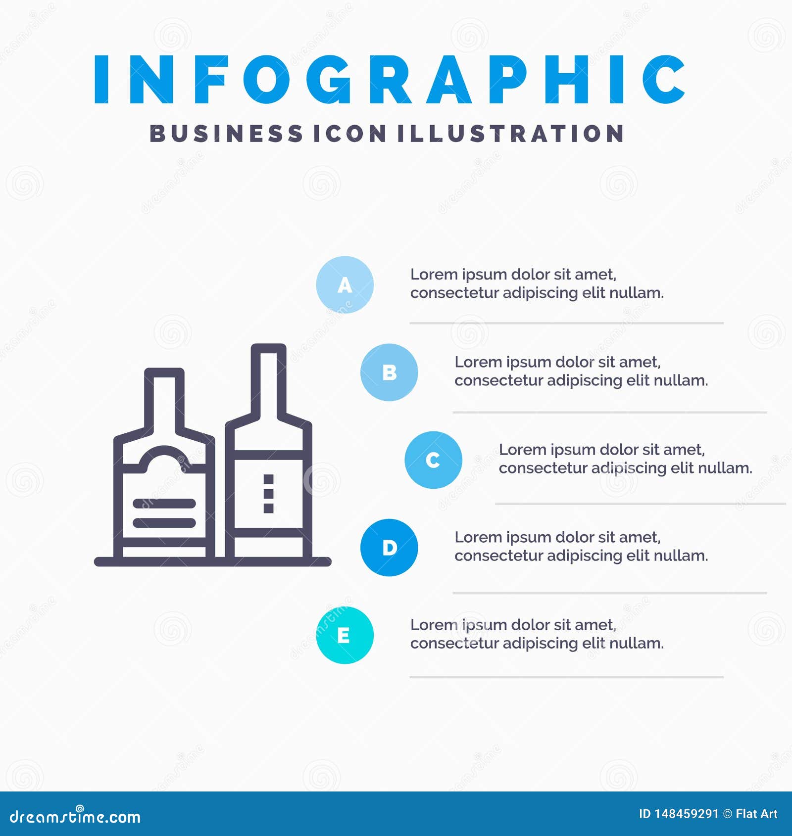 Alcohol, Beverage, Bottle, Bottles Blue Infographics Template 5 Steps ...