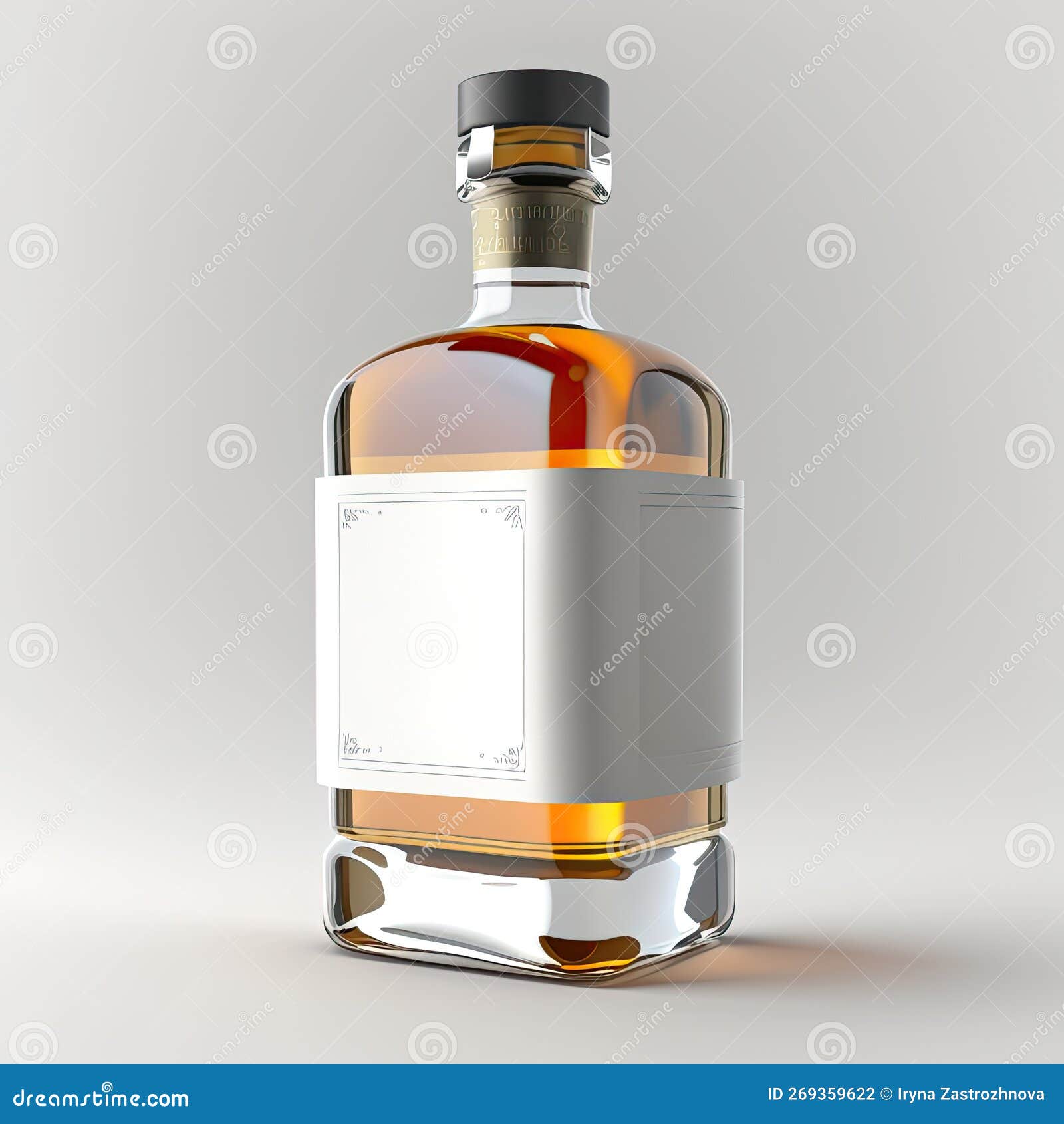 Alcohol Bottle Mockup with Blank Label. Generative Ai Stock ...