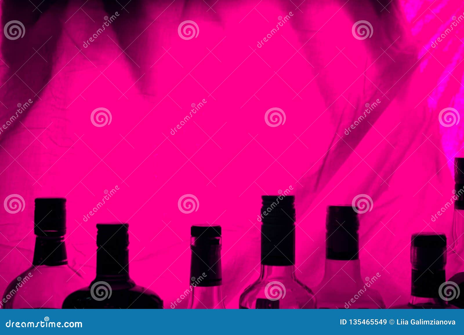 Alcohol Bottle on Red Backround Stock Image - Image of cold ...